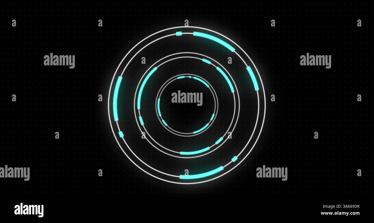 Image of circular scope scanning with flashing red lights on black ...