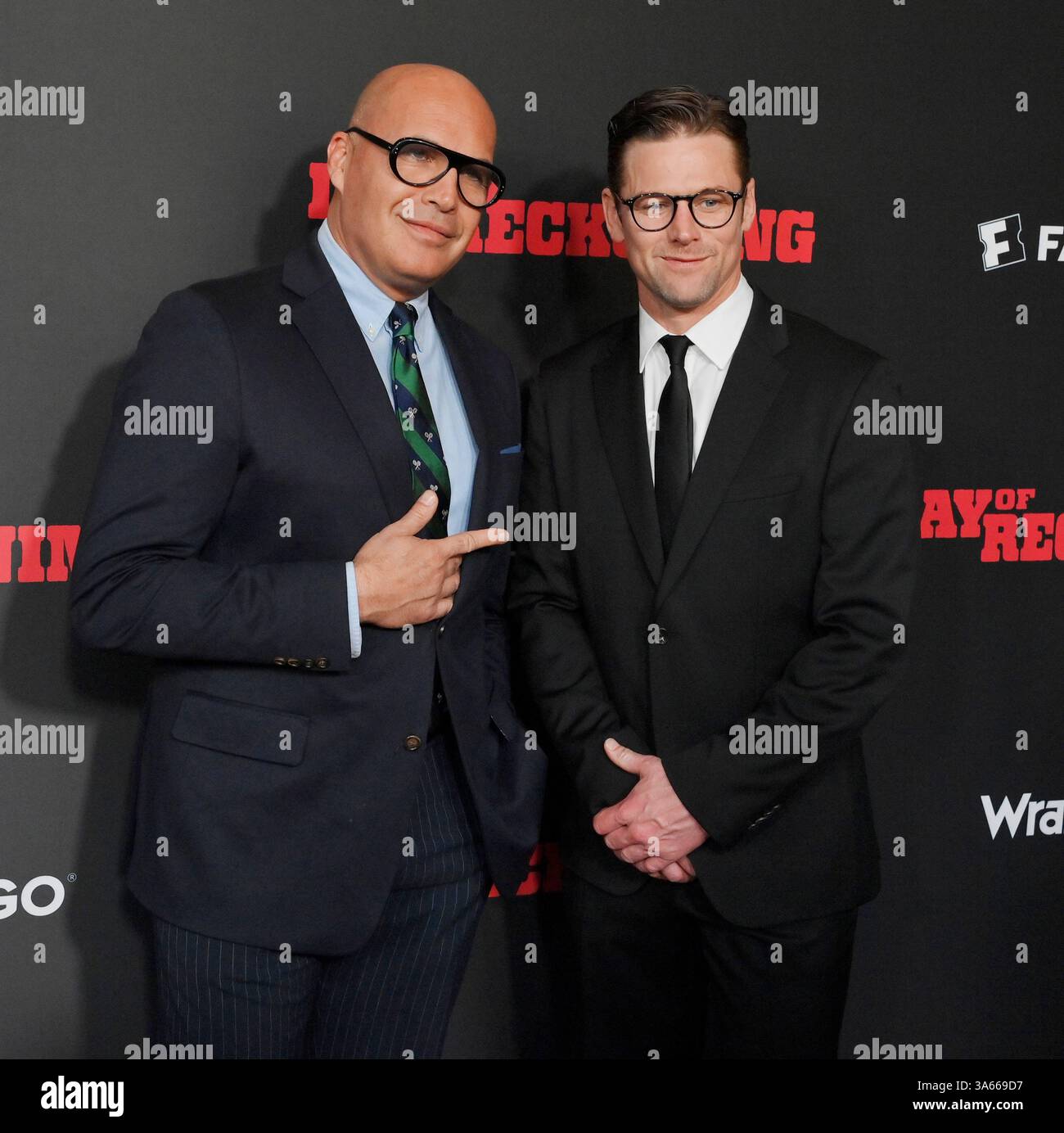 Cast members Billy Zane (L) and Travis Hammer attend the premiere of the motion picture western ...