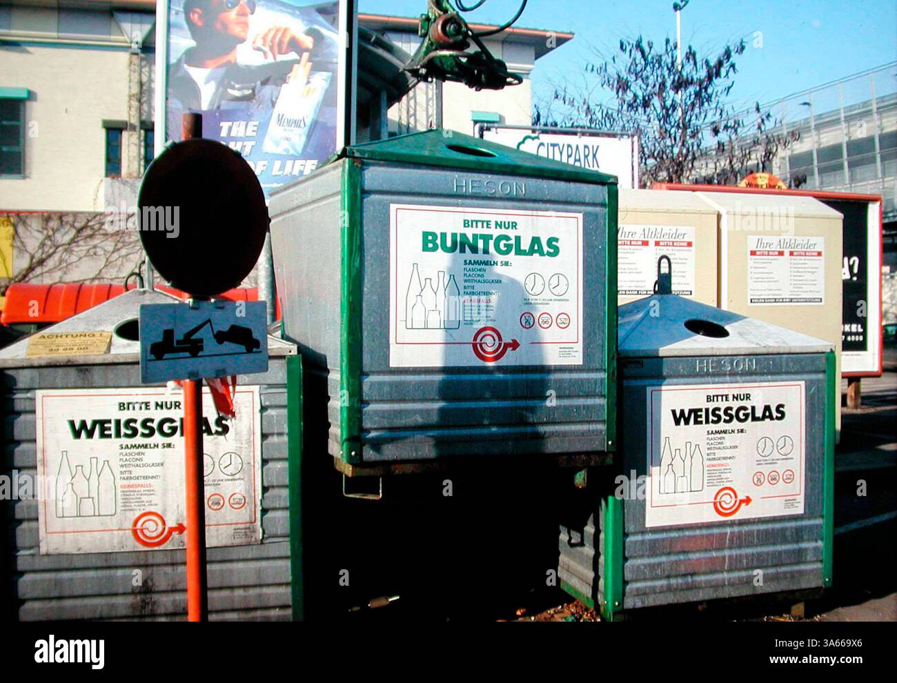 RECORD DATE NOT STATED waste glass collection in garbage can and ...