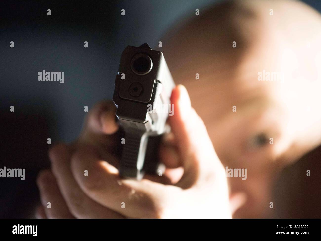 pistol, a handgun for shooting at an attacker or target pistol, a ...