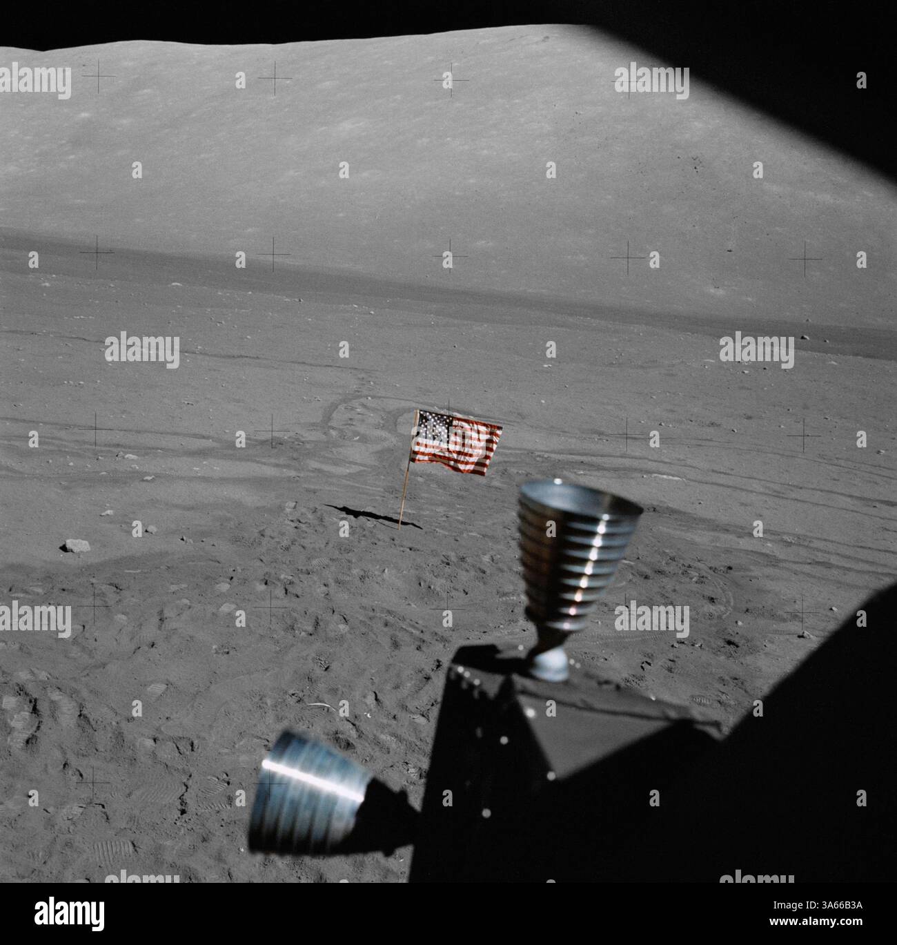 Dec. 15, 1972 - In this view looking out the Lunar Module (LM) windows ...