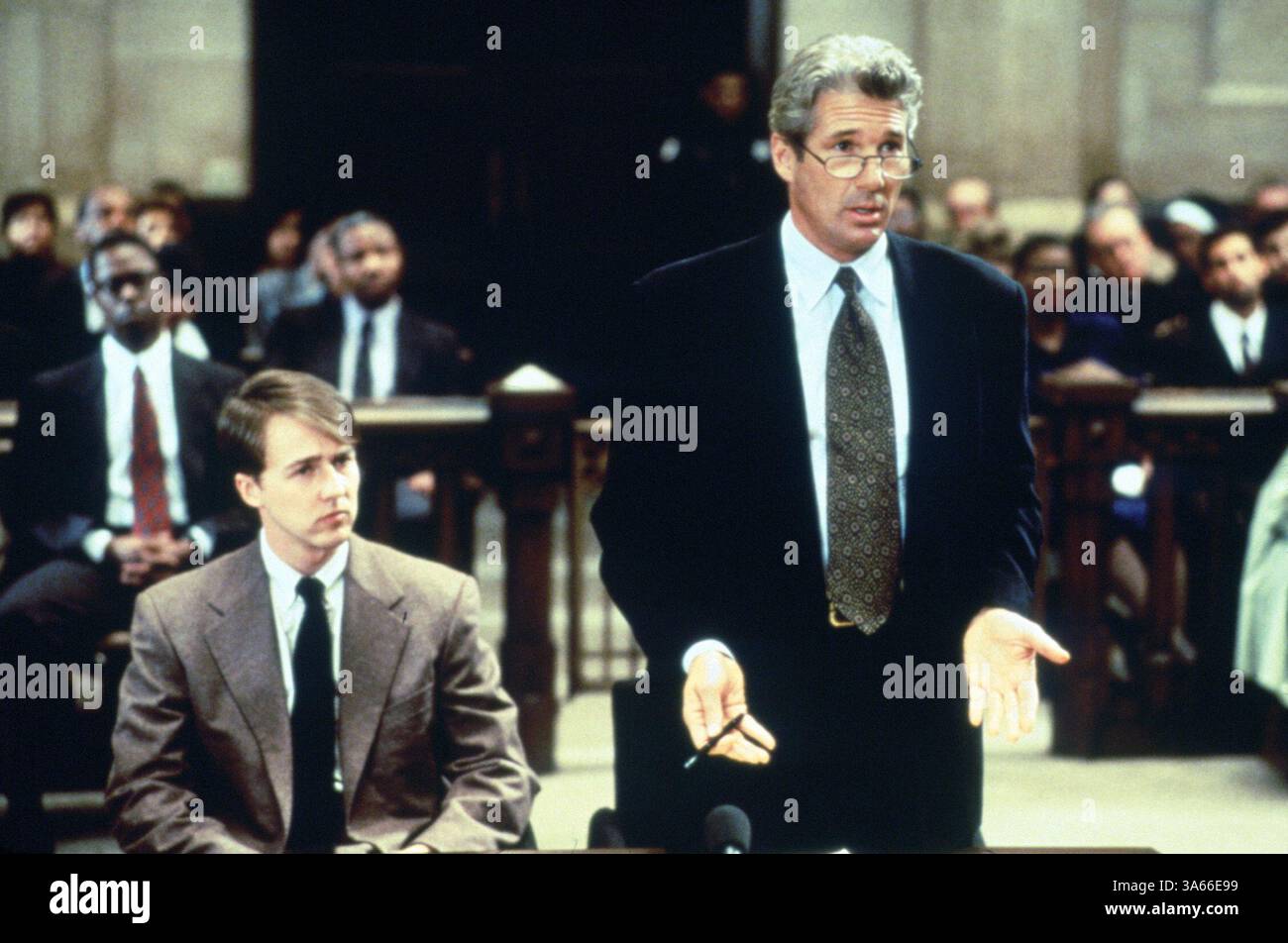 Apr 03, 1996; Hollywood, CA, USA; EDWARD NORTON (left) as Aaron ...