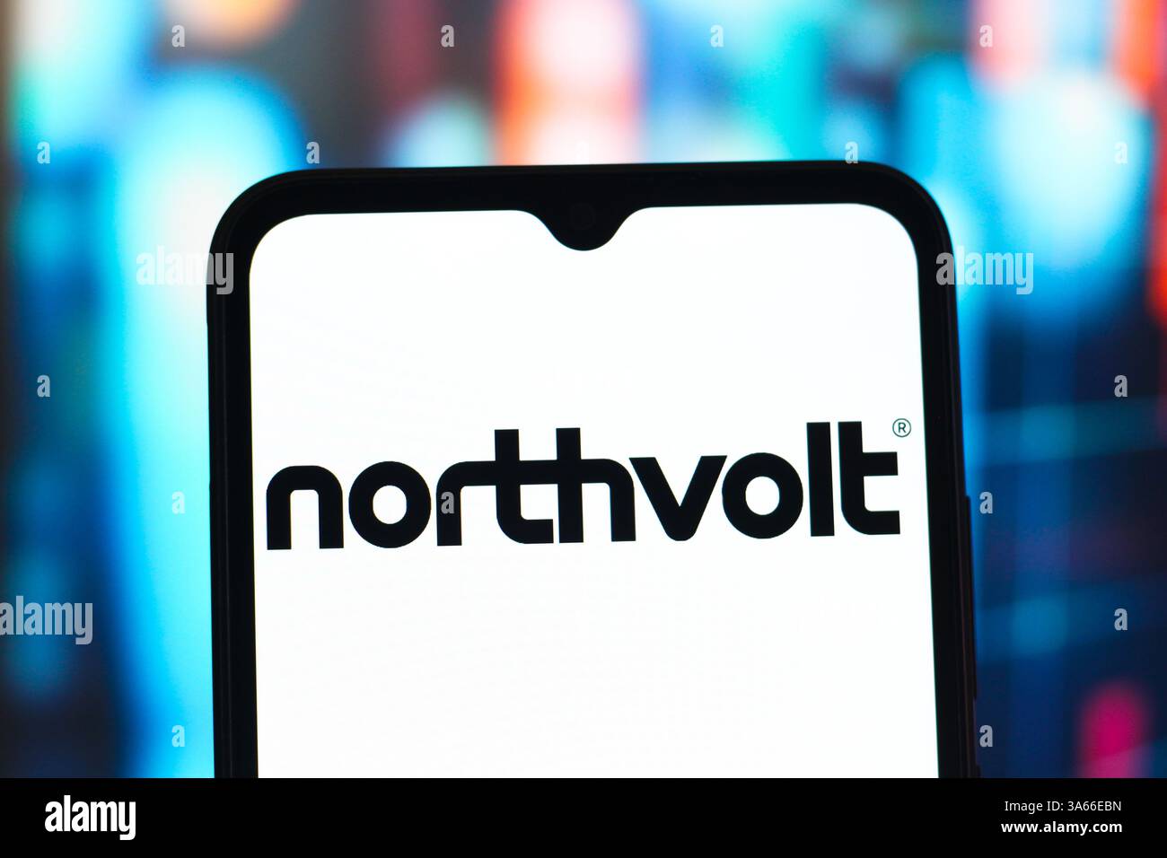 Canada. 24th Mar, 2025. In this photo illustration, the Northvolt logo ...