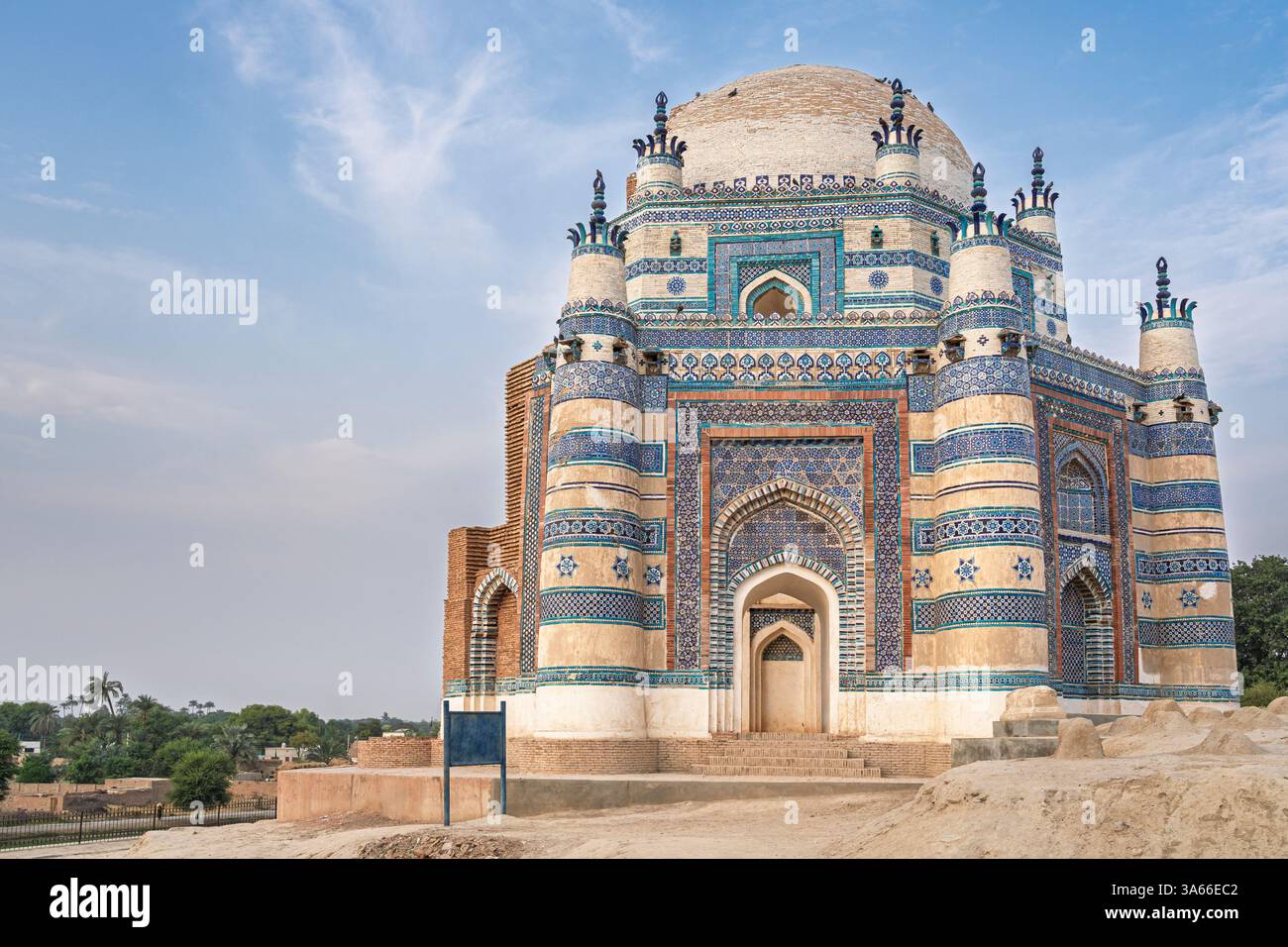 Late afternoon landscape view of ancient medieval blue tomb of Bibi ...