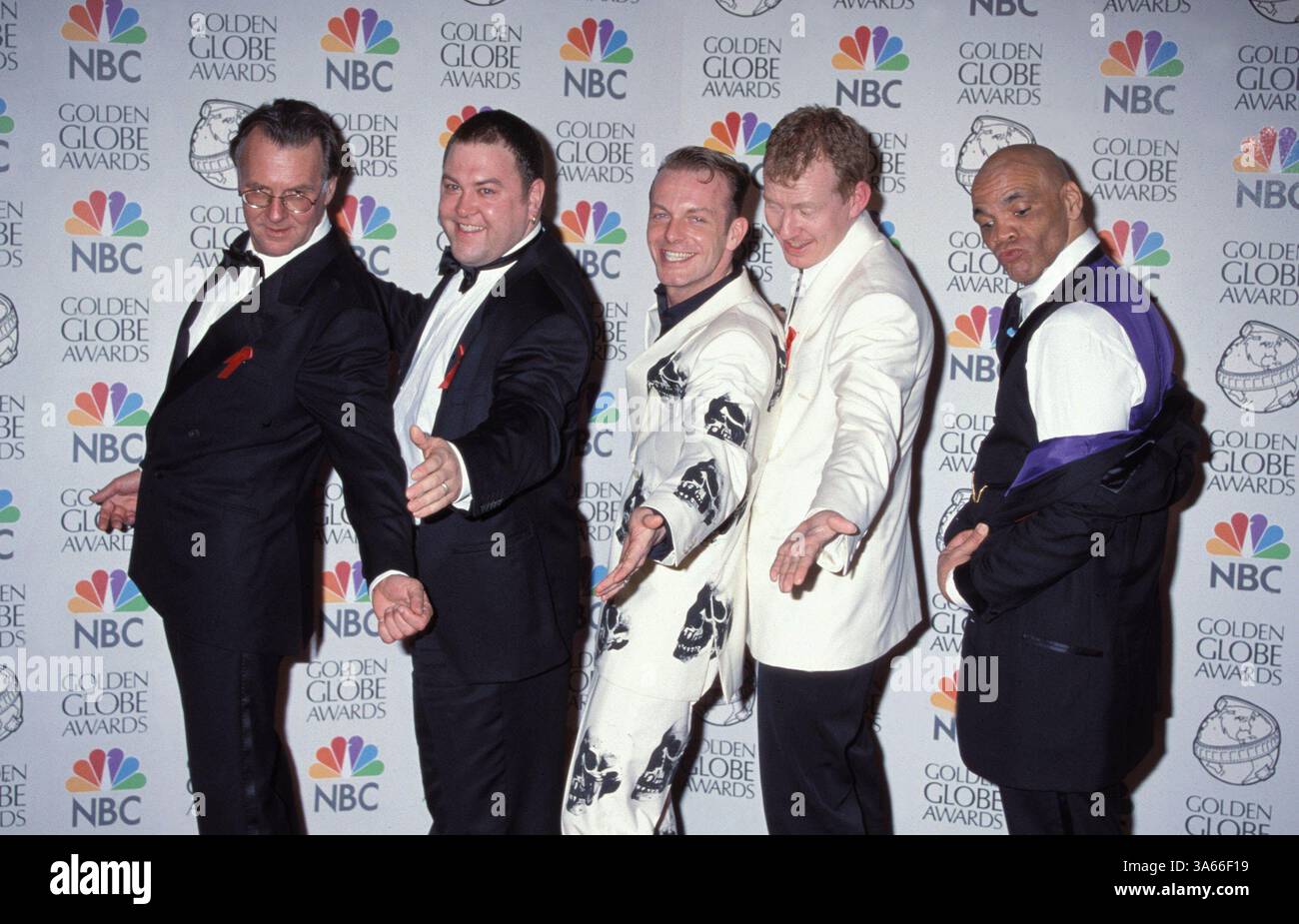 Jan 17, 1997; Los Angeles, CA, USA; Cast of the British comedy hit film ...