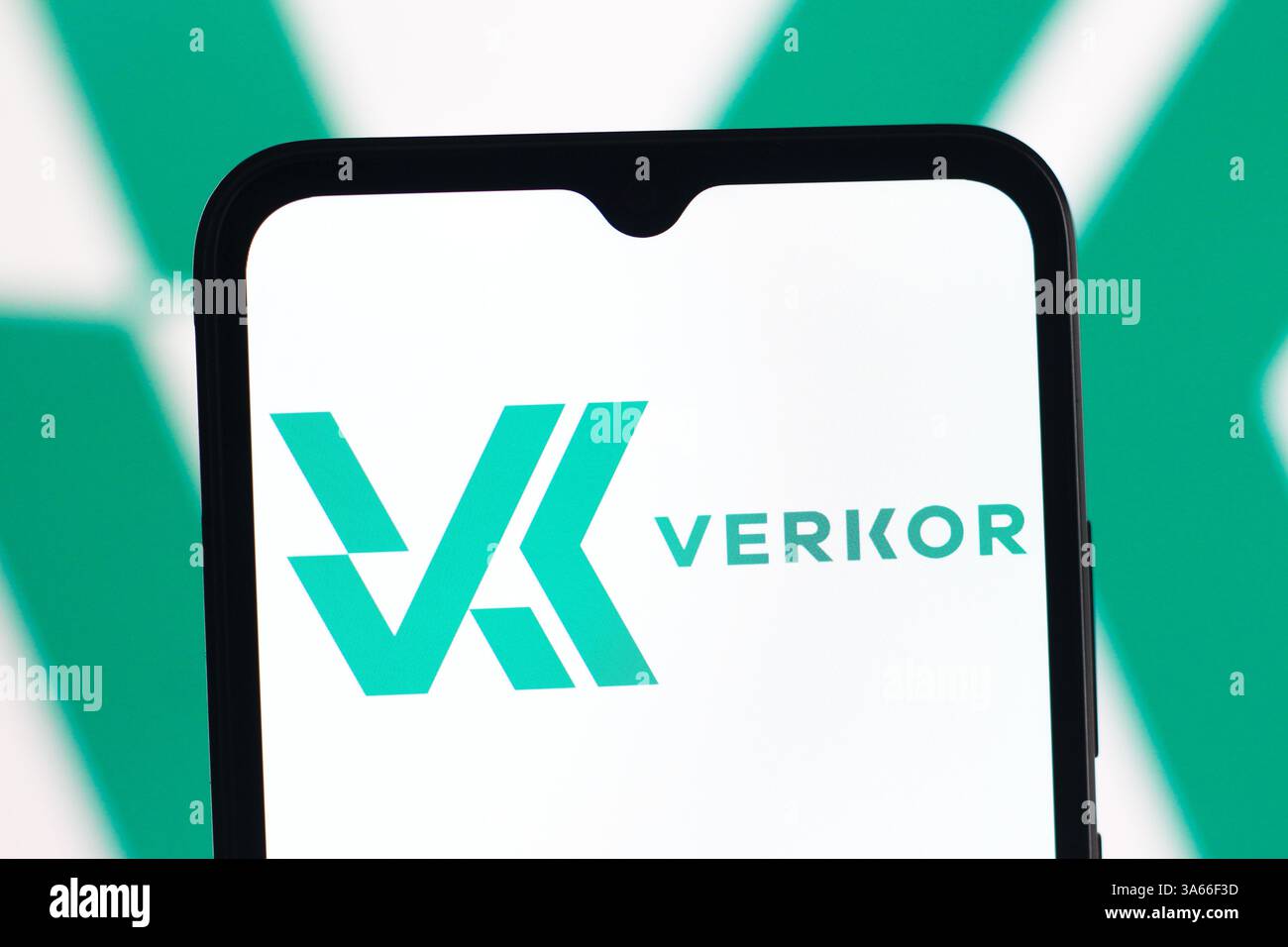 In this photo illustration, the Verkor logo is seen displayed on a ...