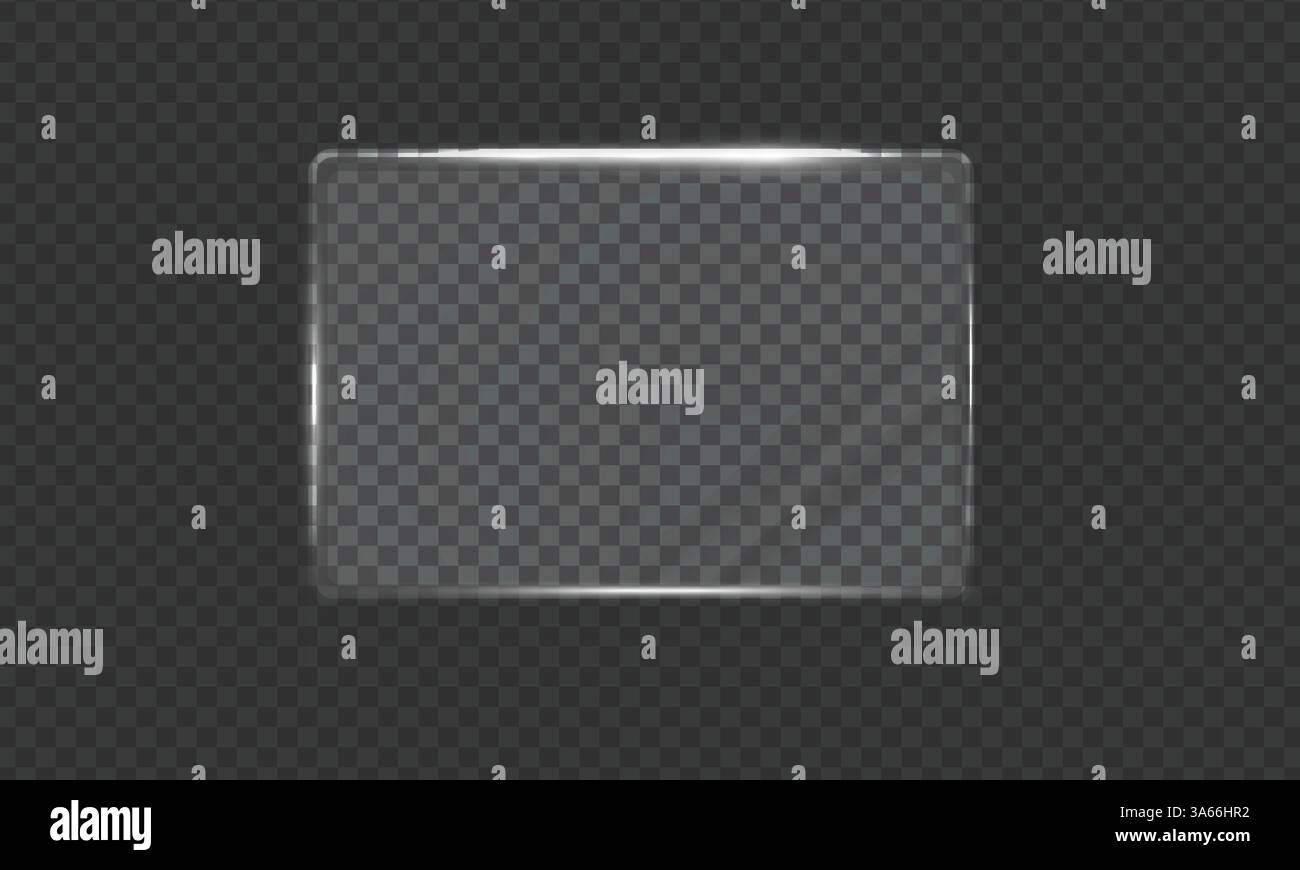 Glass transparent geometric shape frame shining glare set, Glass ...