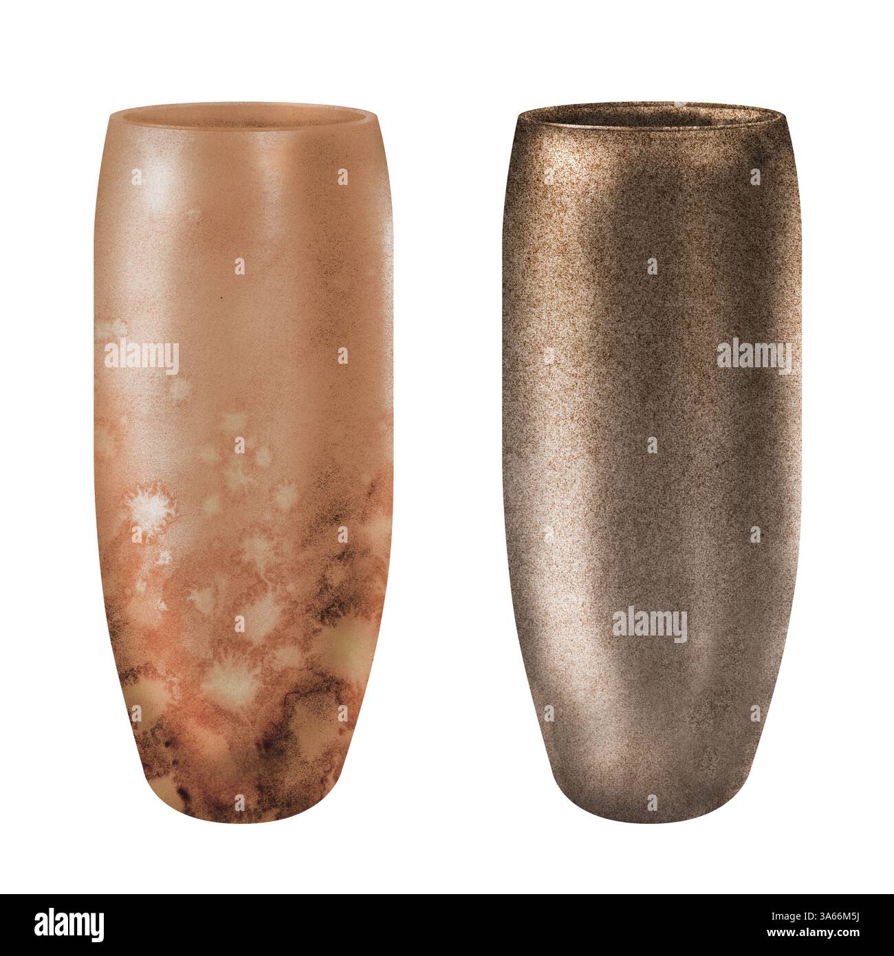 Planter with brown metallic, cooper textures. Flower pot, vase for ...