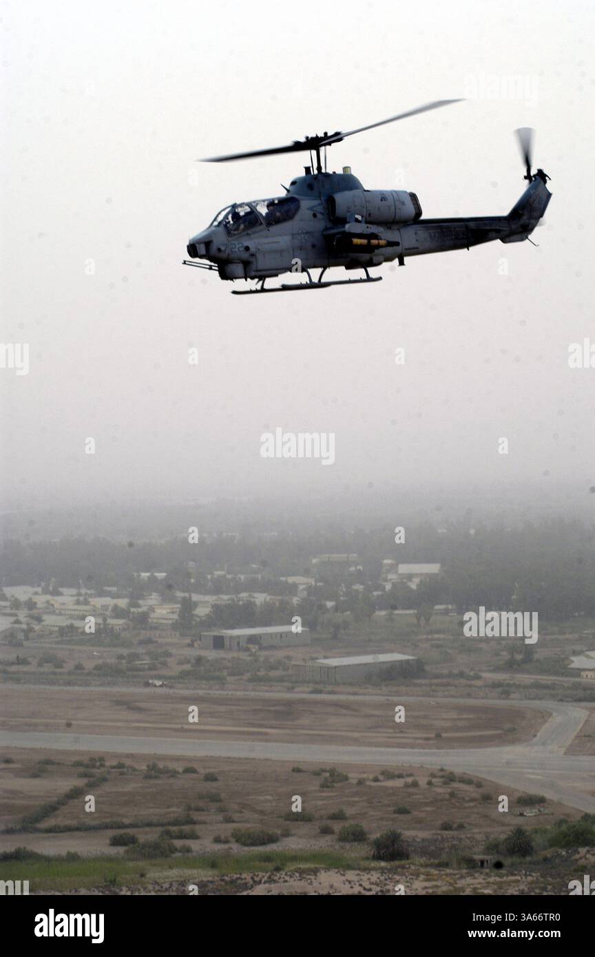 Apr 30, 2004; Camp Taqaddum, Iraq; An AH-1W Super Cobra helicopter with ...