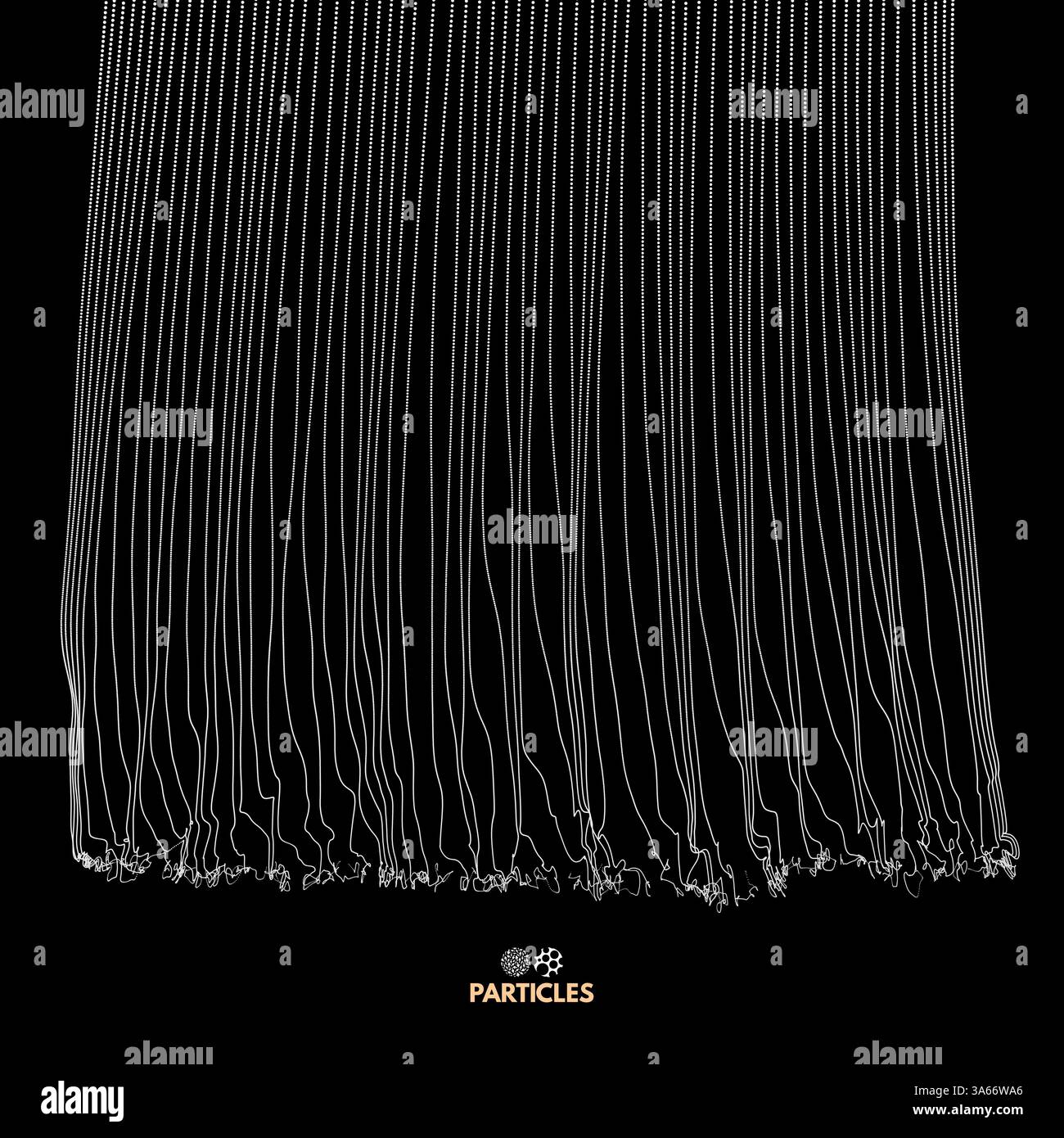 Array with dynamic particles. 3d futuristic technology style. Abstract ...