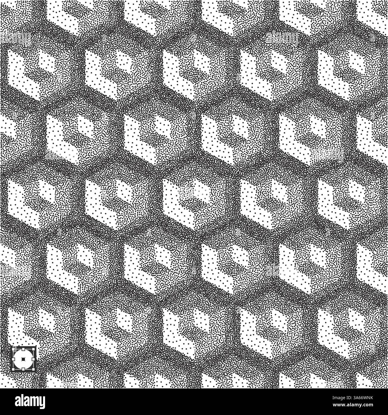 Honeycomb background. 3D mosaic. Black and white grainy design ...