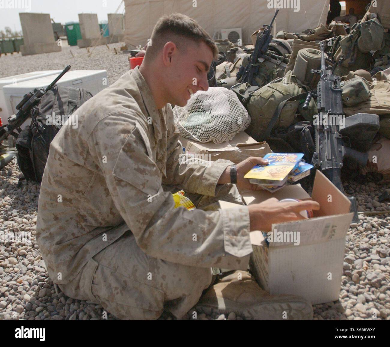 May 14, 2004; Camp Fallujah, Iraq; Pfc. DAVID M. MILLER, 20, a rifleman ...