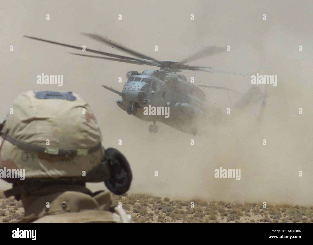 May 20, 2004; FOB Ripley, Afghanistan; A CH-53E Super Stallion amid ...