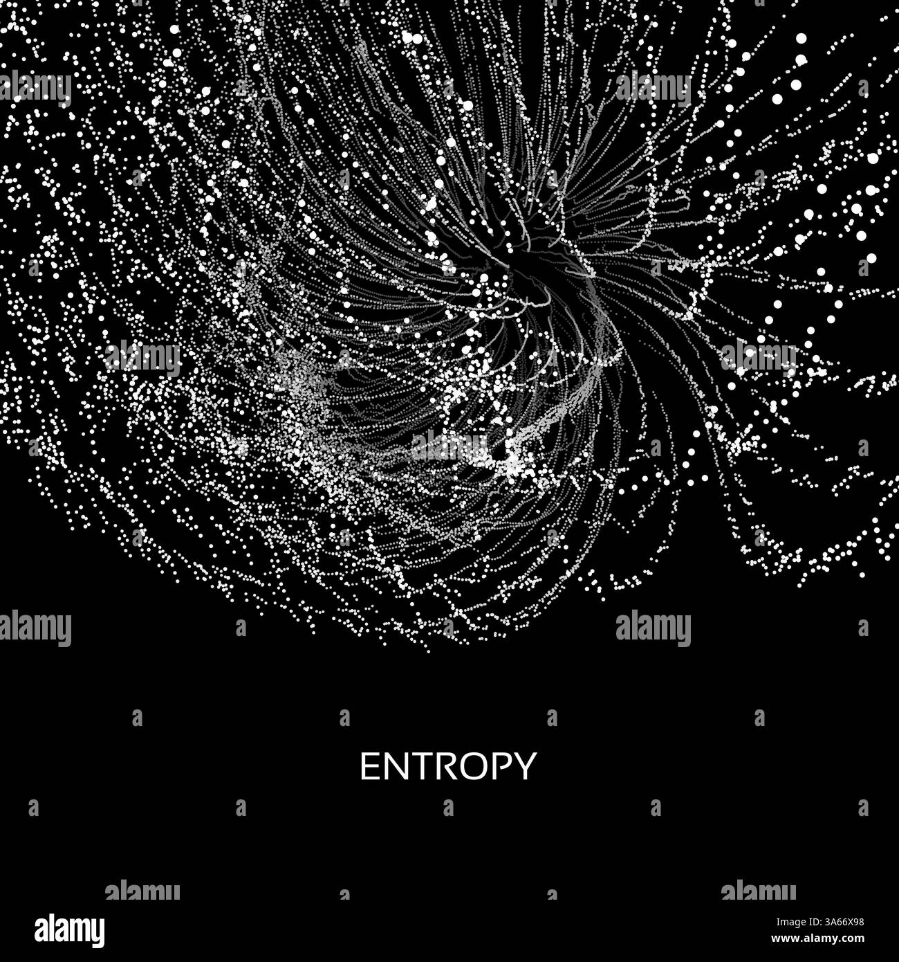 Abstract science or technology background. Array with dynamic particles. Vector illustration ...