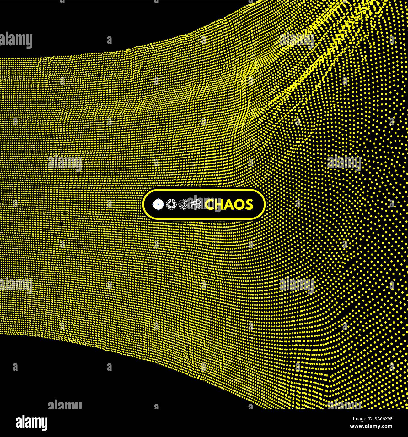 Array with dynamic particles. 3d futuristic technology style. Abstract background. Vector ...