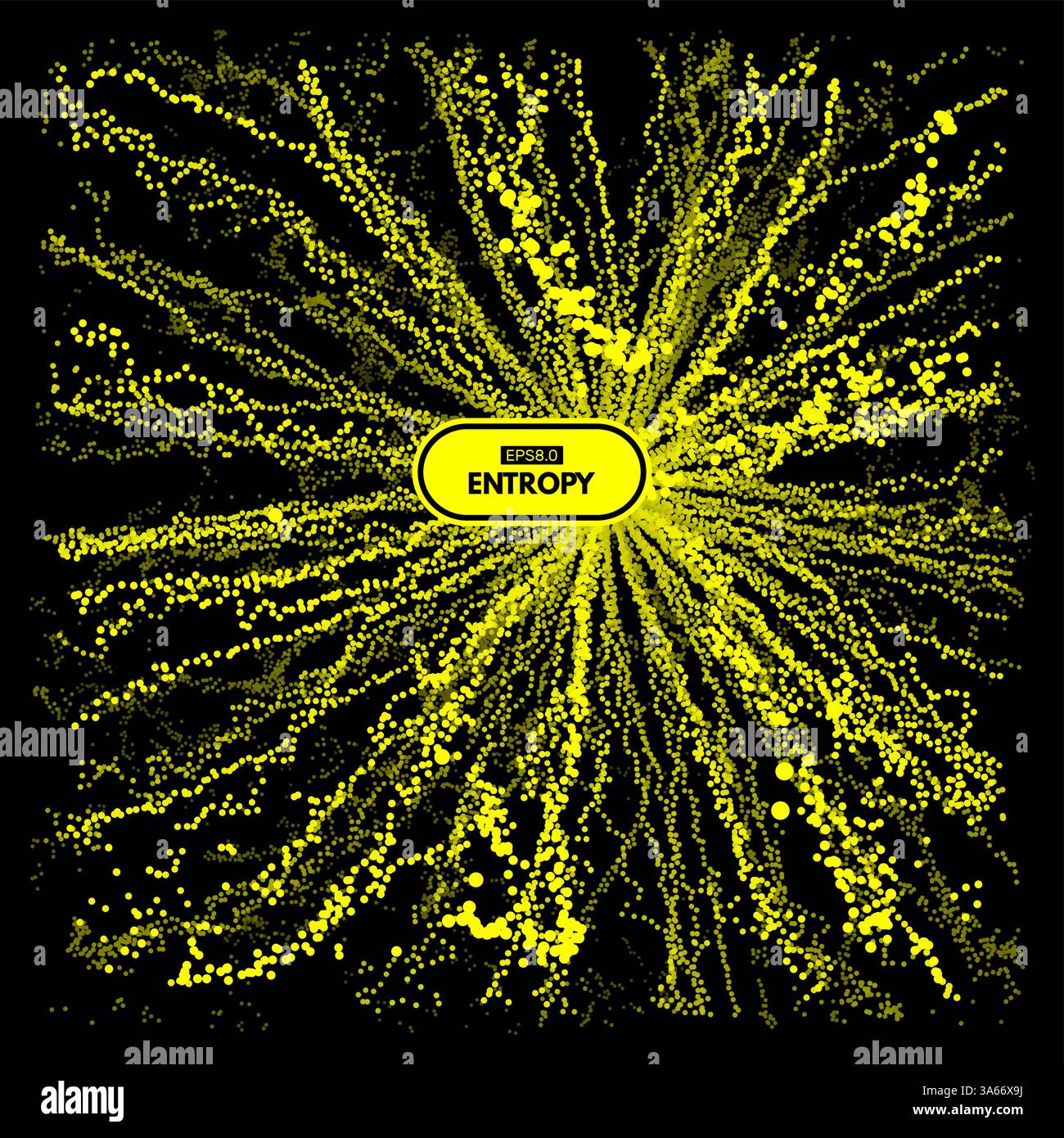 Abstract science or technology background. Array with dynamic particles. Vector illustration ...