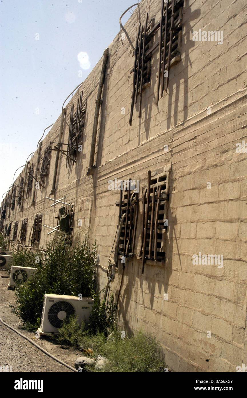 May 22, 2004; Abu Ghraib Prison, Iraq; A mish-mash of wooden boards ...