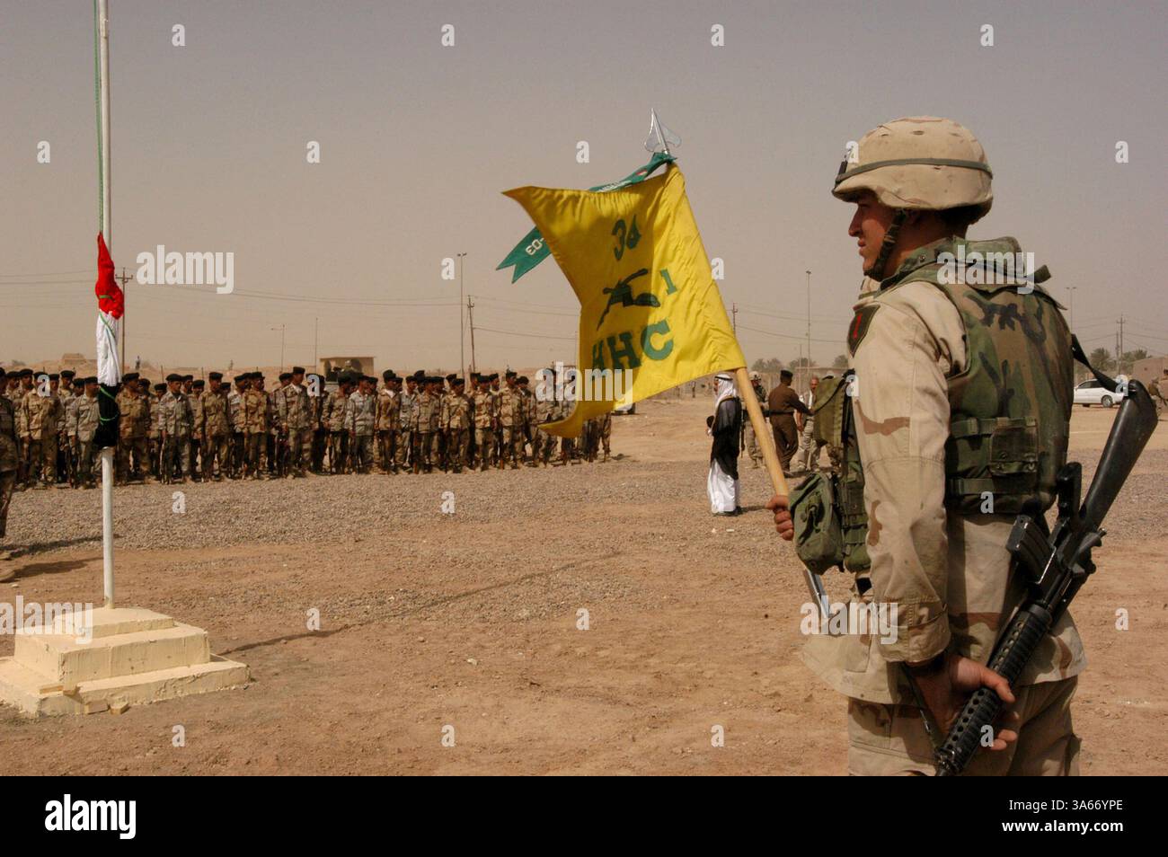 Jun 01, 2004; Combat Outpost Kileen, Iraq; An Army soldier from 1st ...