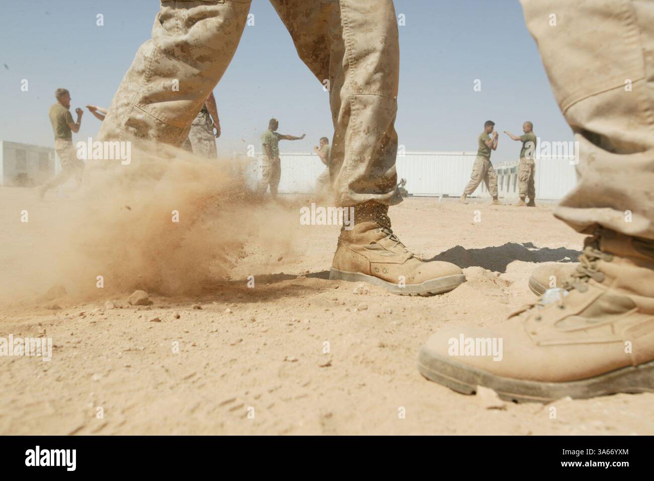 Jun 02, 2004; Camp Al Asad, Iraq; Marines from Battery E, 2nd Battalion ...
