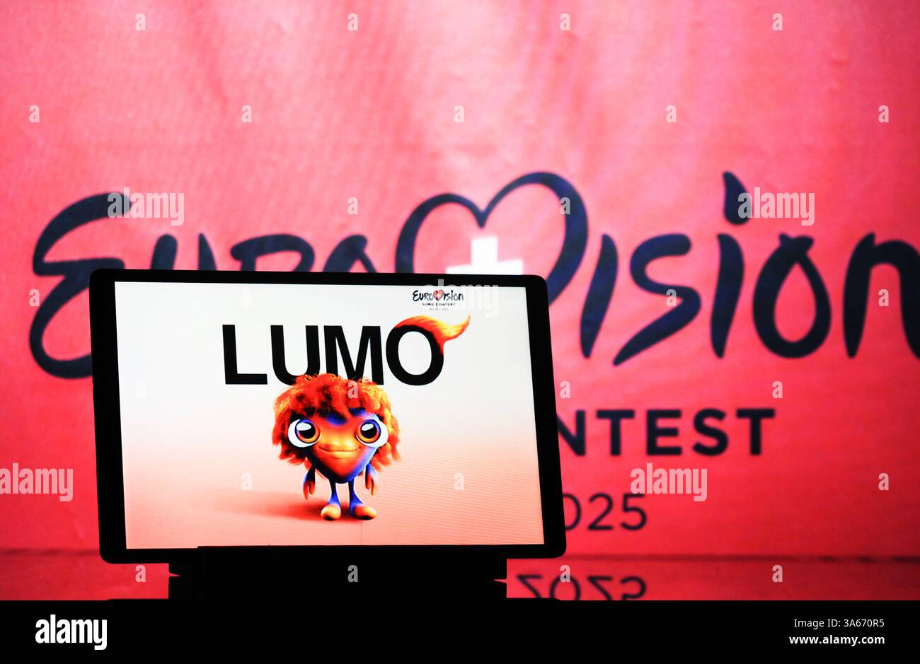 In this photo illustration, Eurovision Song Contest 2025 logo and ...