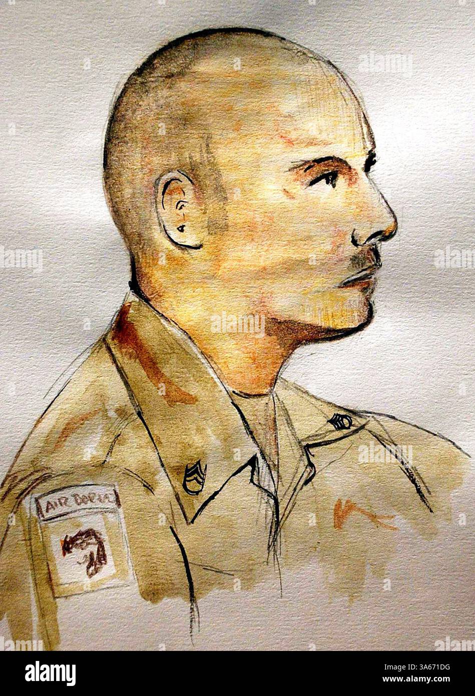 Jun 23, 2004; Baghdad, IRAQ; A sketch by a U.S. military court artist ...