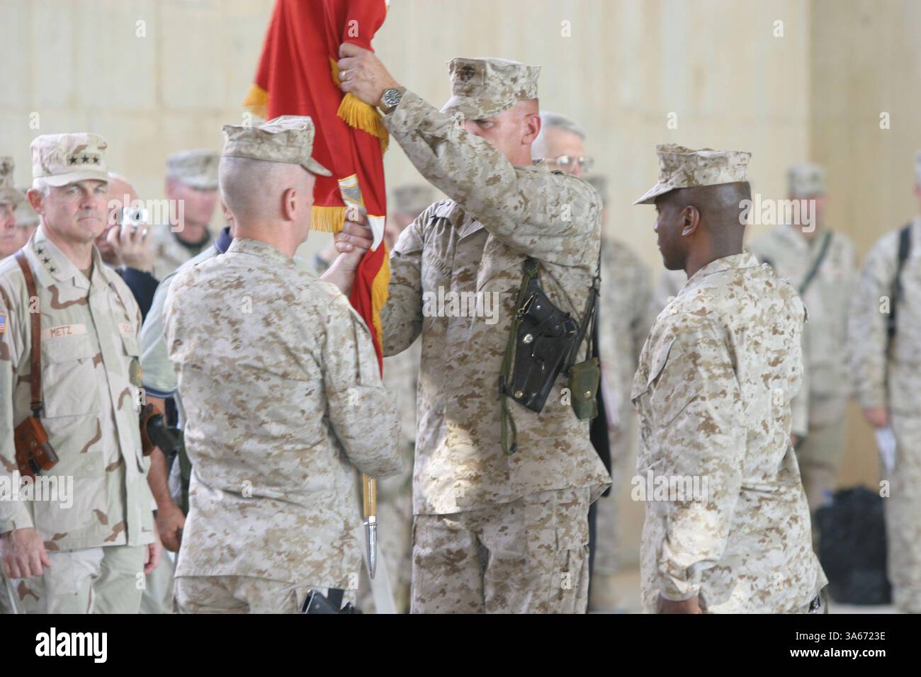 Aug 20, 2004; Al Asad, Iraq; Maj. Gen. JAMES N. MATTIS passes the ...