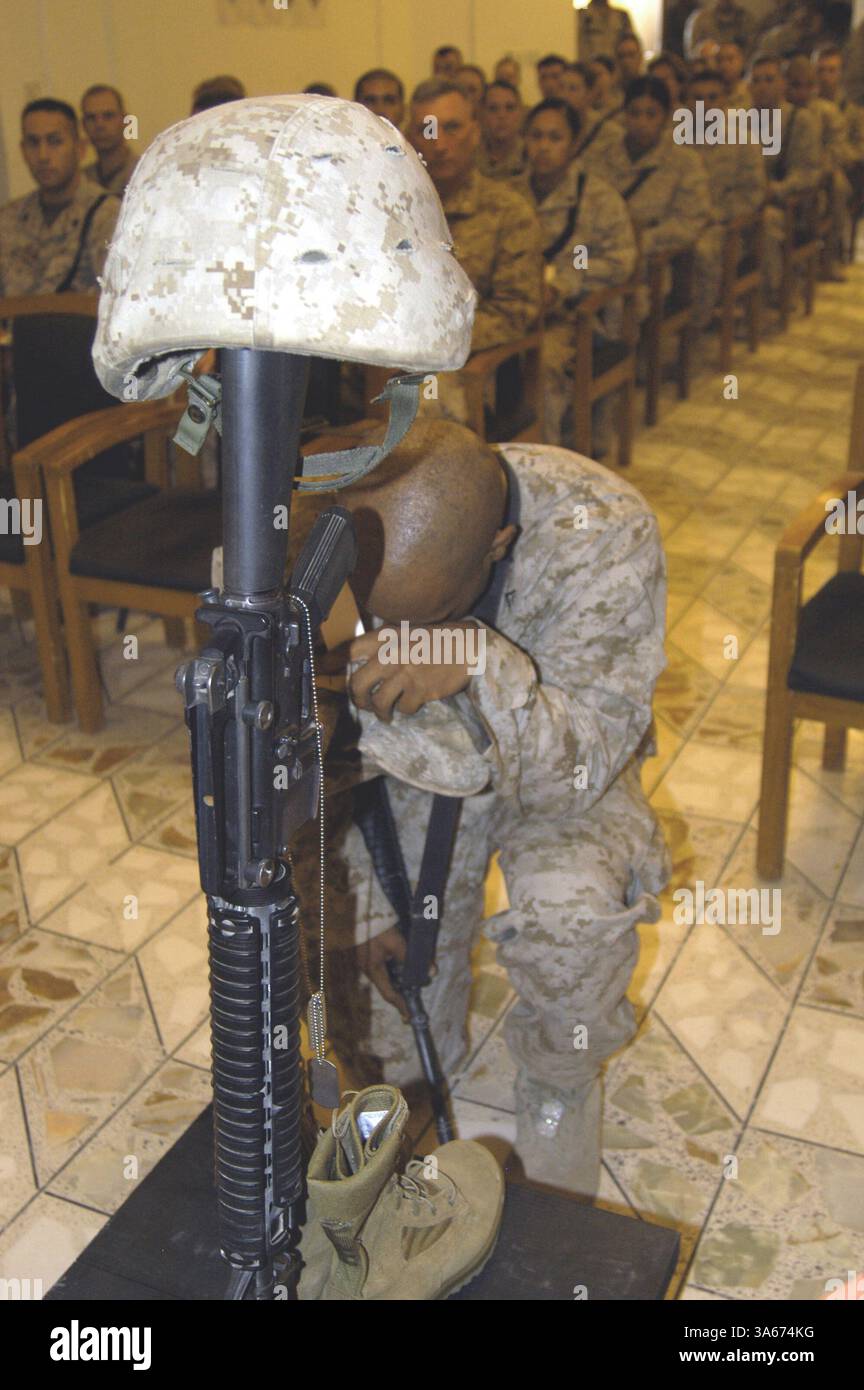 Sep 09, 2004; Camp Blue Diamond, Iraq; During a memorial ceremony at ...