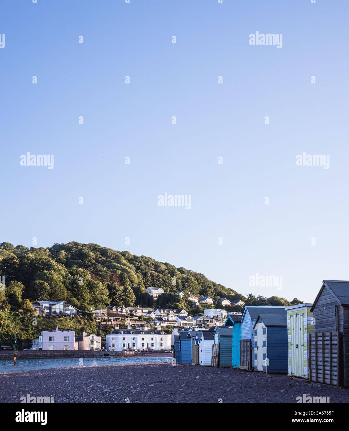The beach huts on Teignmouth's 'Back Beach' in Devon Stock Photo - Alamy