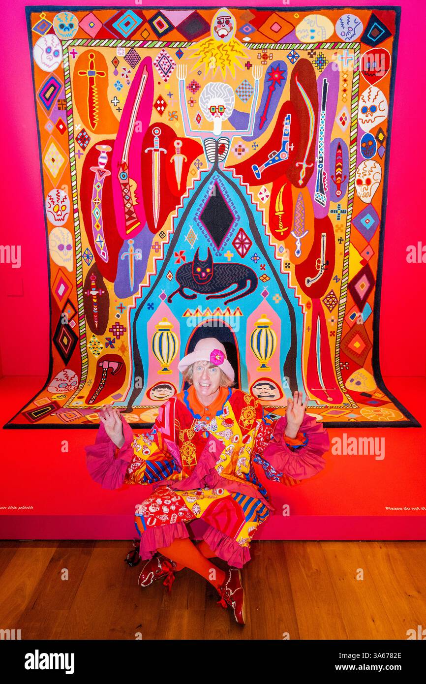 London, UK. 25 Mar 2025. The artist with Heavens Gate - Grayson Perry ...