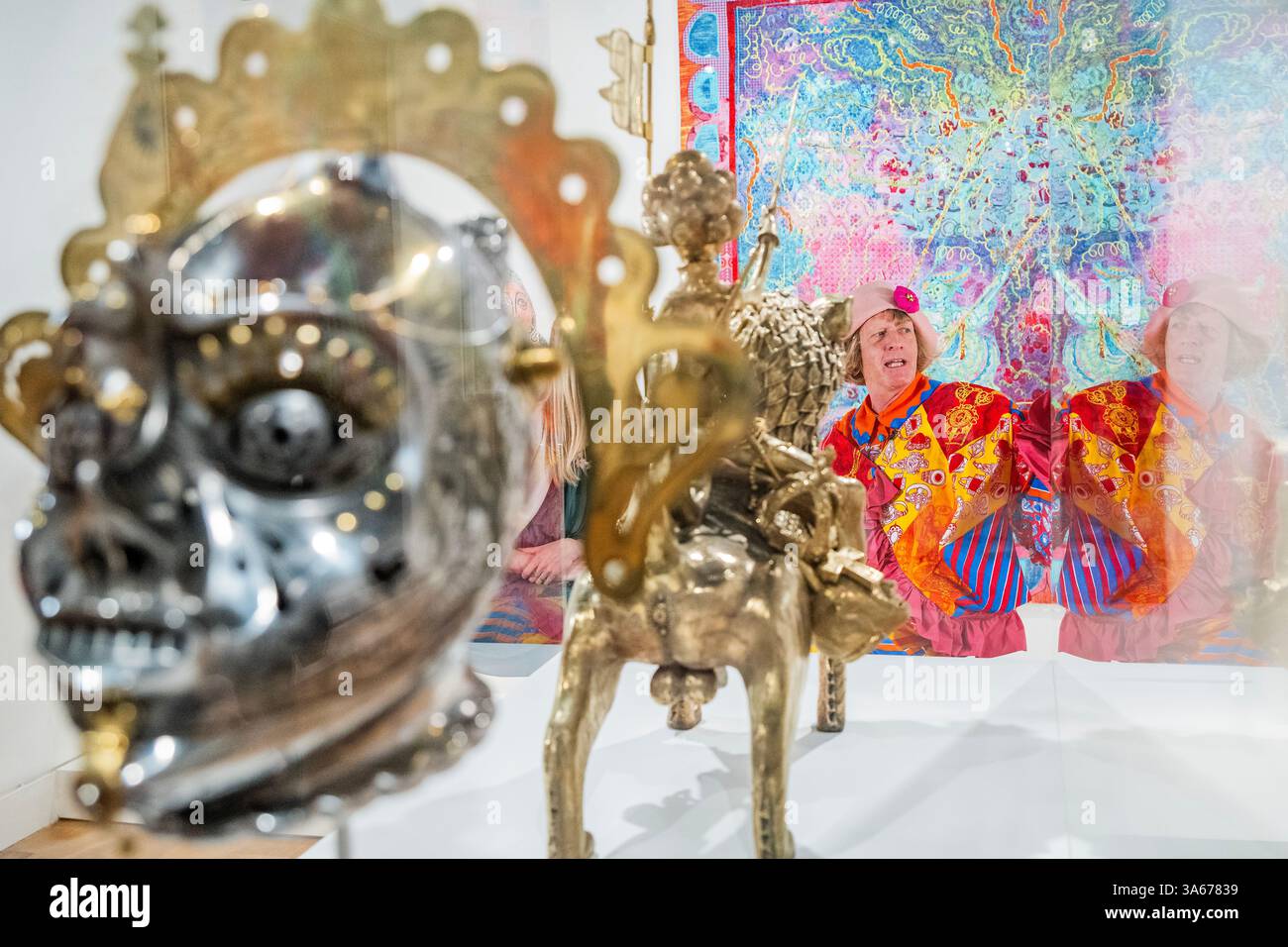 London, UK. 25th Mar, 2025. The artist is interviewed behind Sissy's ...