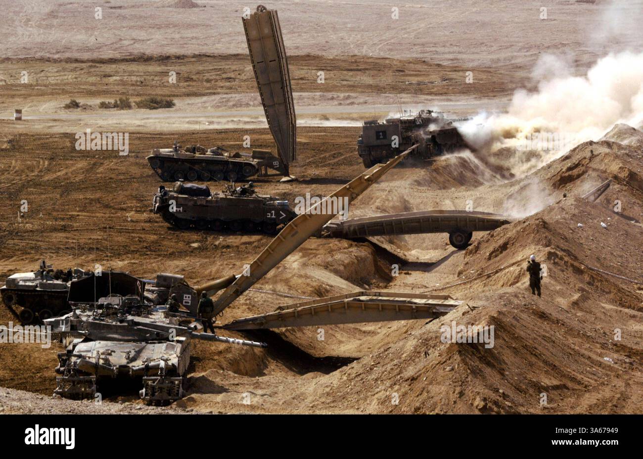 Oct 13, 2004; Negev Desert, ISRAEL; Israeli armor flips open various ...