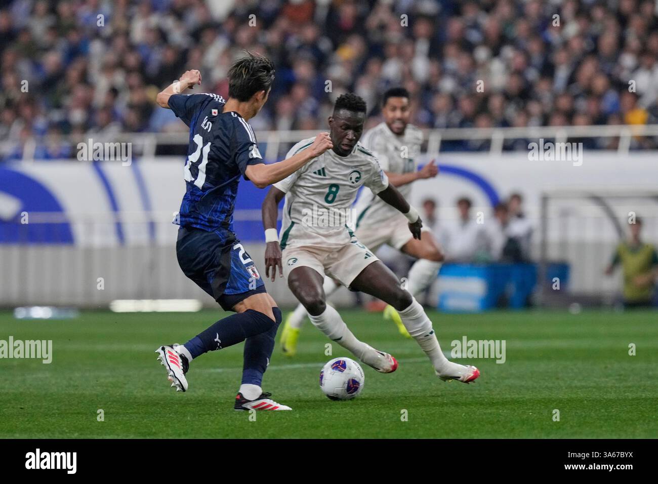 Japan's Hiroki Ito, right, and Saudi Arabia's Marwan Al Sahafi battle ...