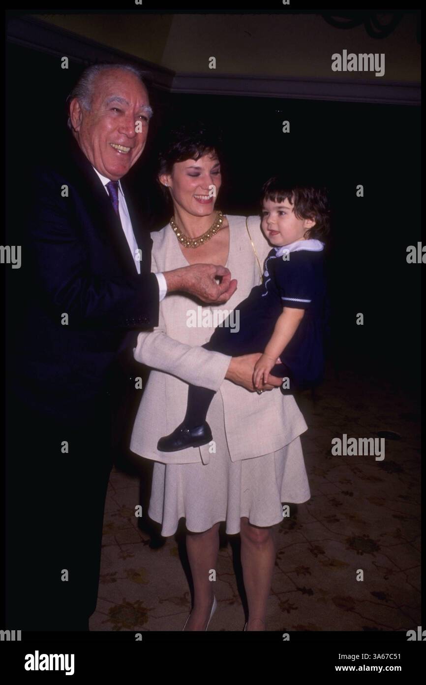 1995; Hollywood, CA, USA; Actor ANTHONY QUINN, his wife, KATHY BENVIN ...