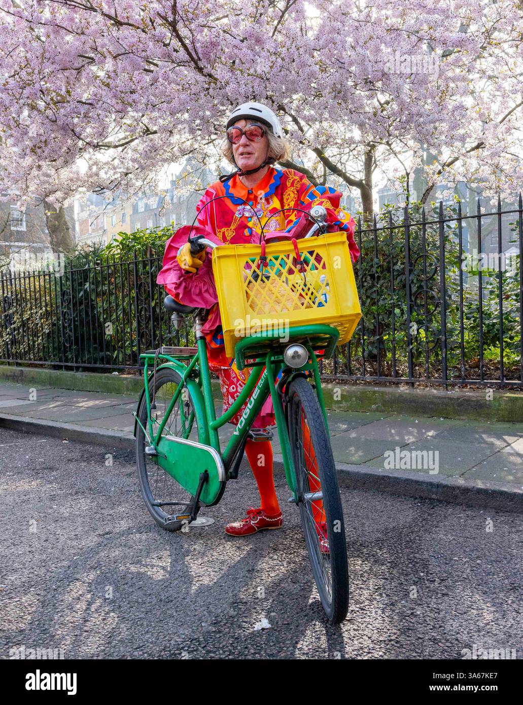London, UK. 25 3 25 Grayson Perry arrives on his bicycle. The Wallace ...