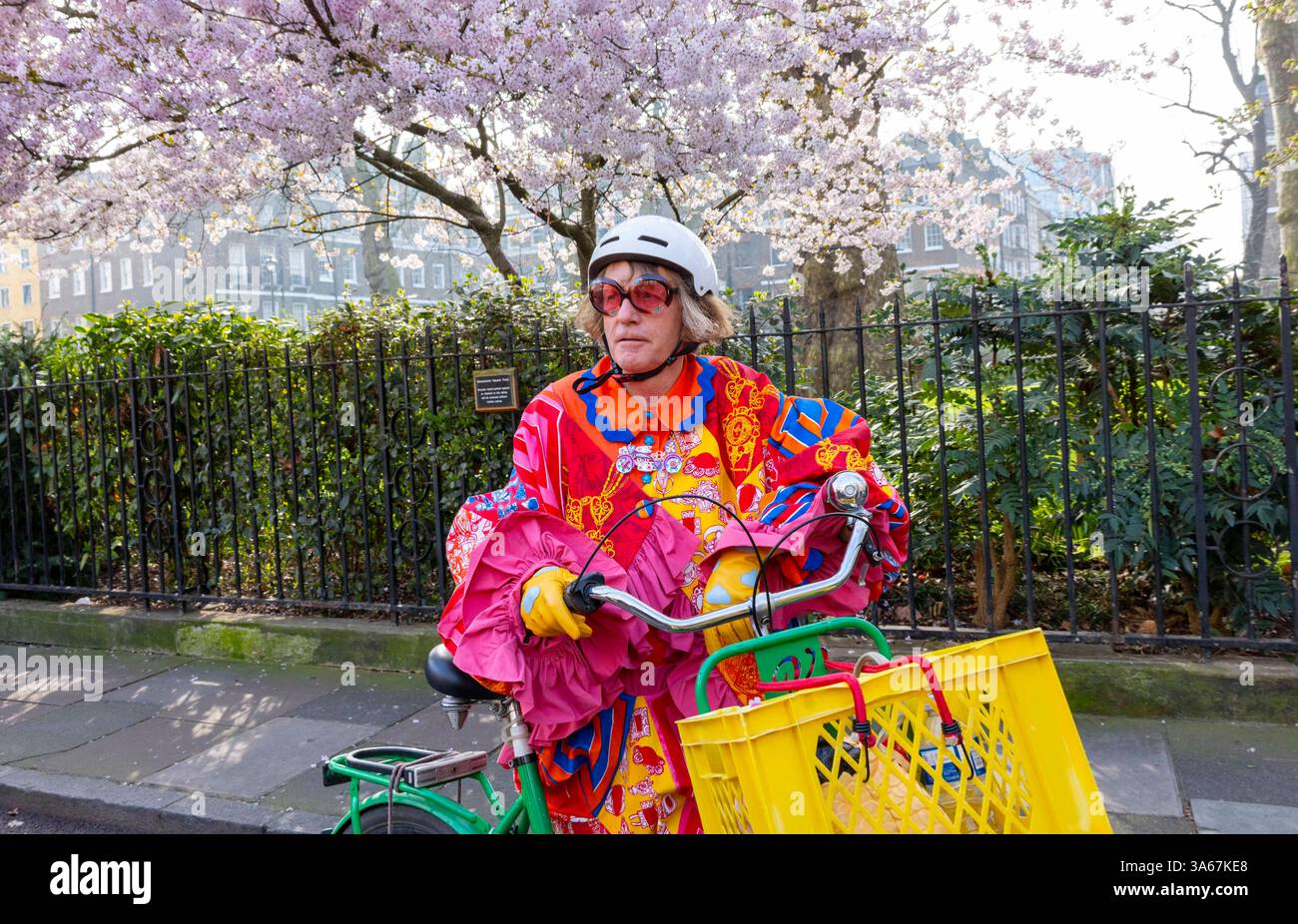 London, UK. 25 3 25 Grayson Perry arrives on his bicycle. The Wallace ...