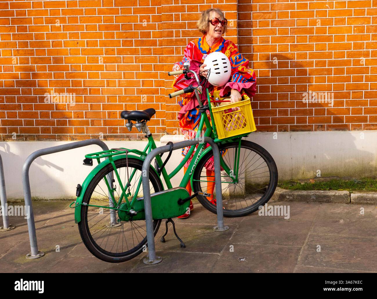 London, UK. 25 3 25 Grayson Perry arrives on his bicycle. The Wallace ...