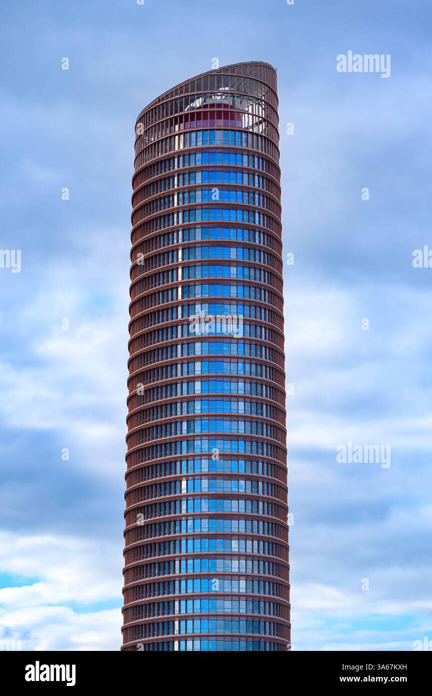 Close-up of the architecture of the Seville Tower, the tallest building ...