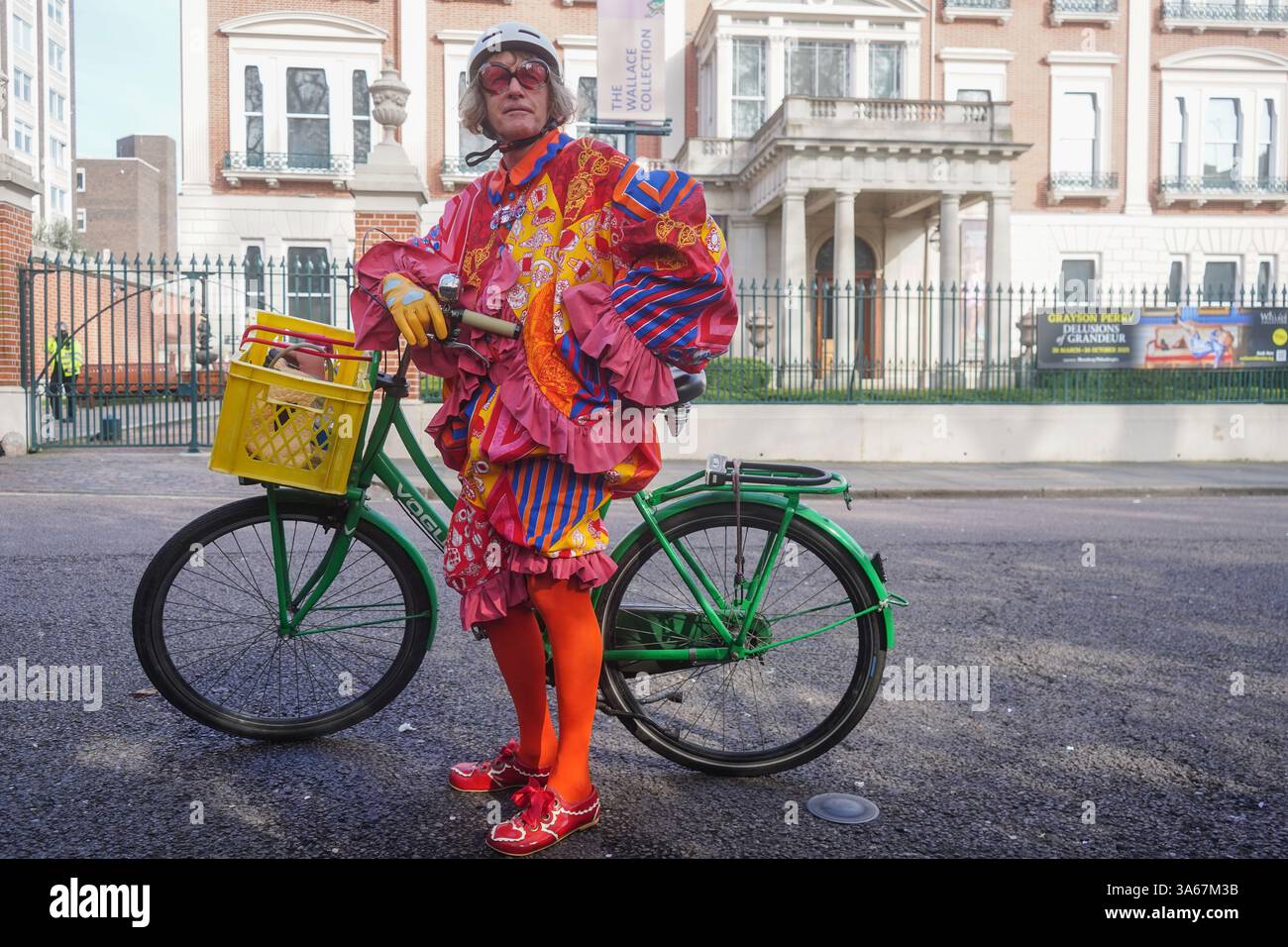 London, UK 25 March 2025. Sir Grayson Perry (pictured) wearing goggles ...