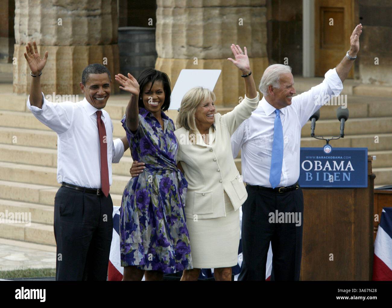 Michelle obama springfield illinois august 23 2008 hi-res stock ...