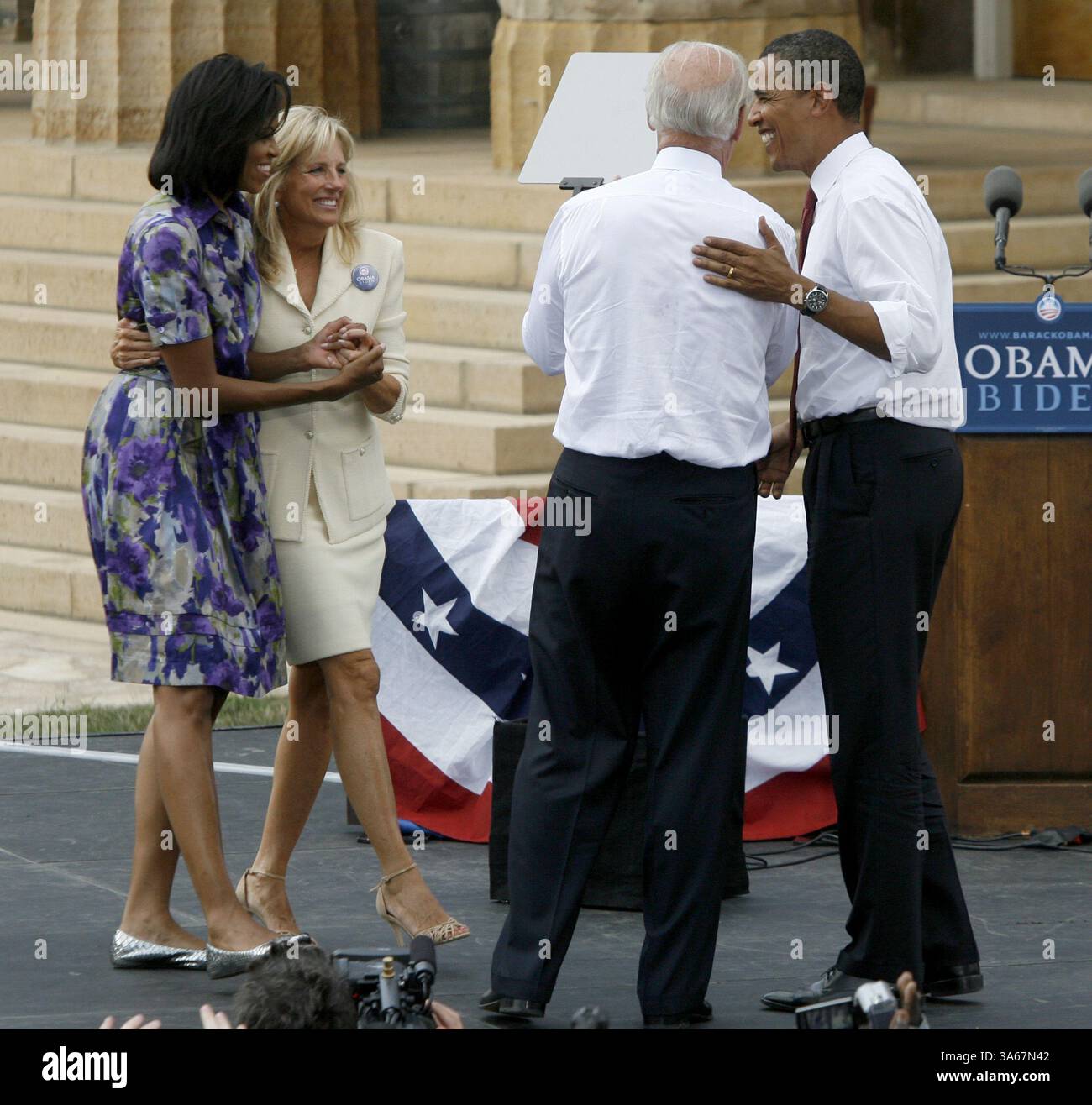 Michelle obama springfield illinois august 23 2008 hi-res stock ...