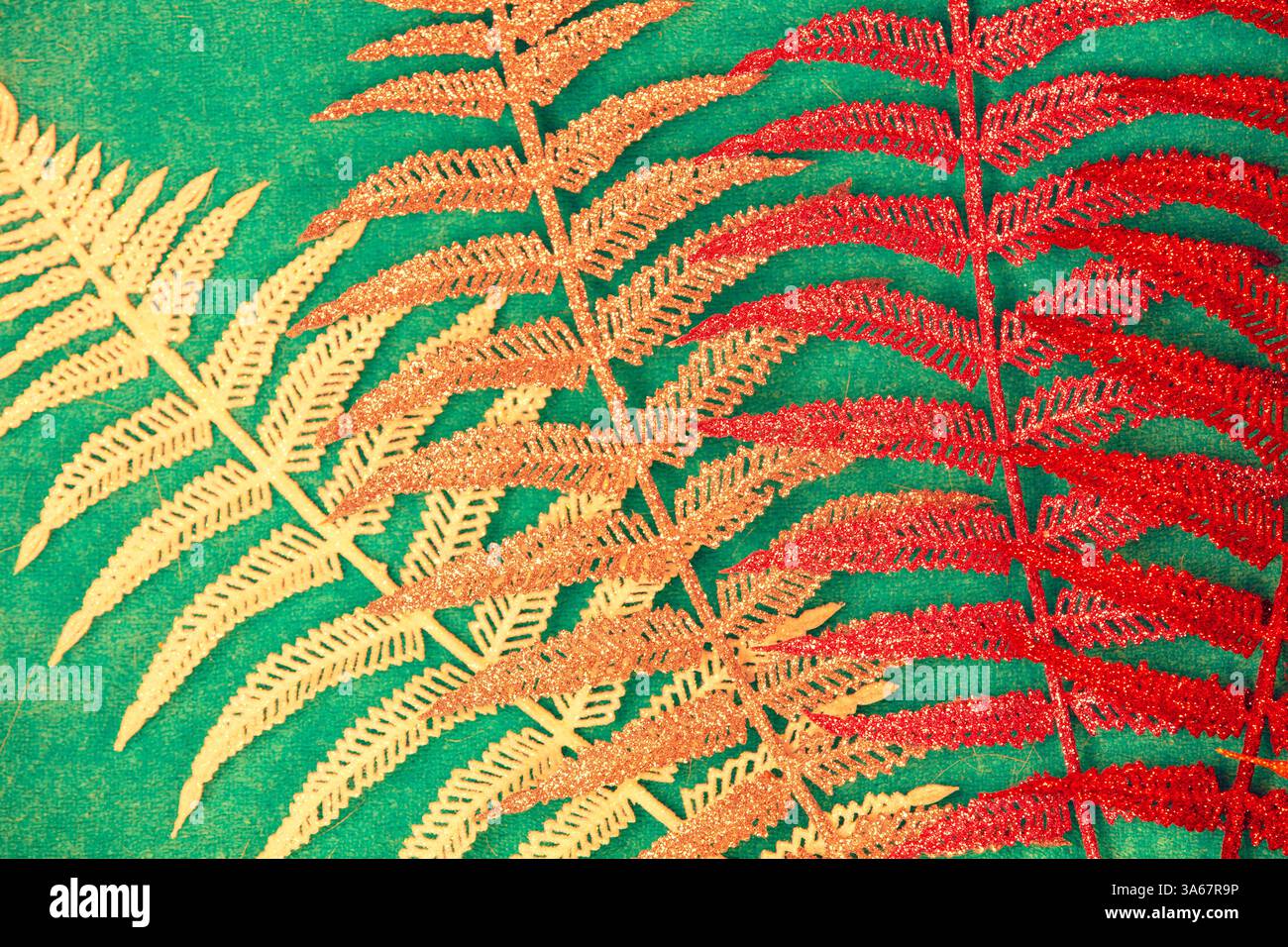 Colorful artificial fern leaves hi-res stock photography and images - Alamy
