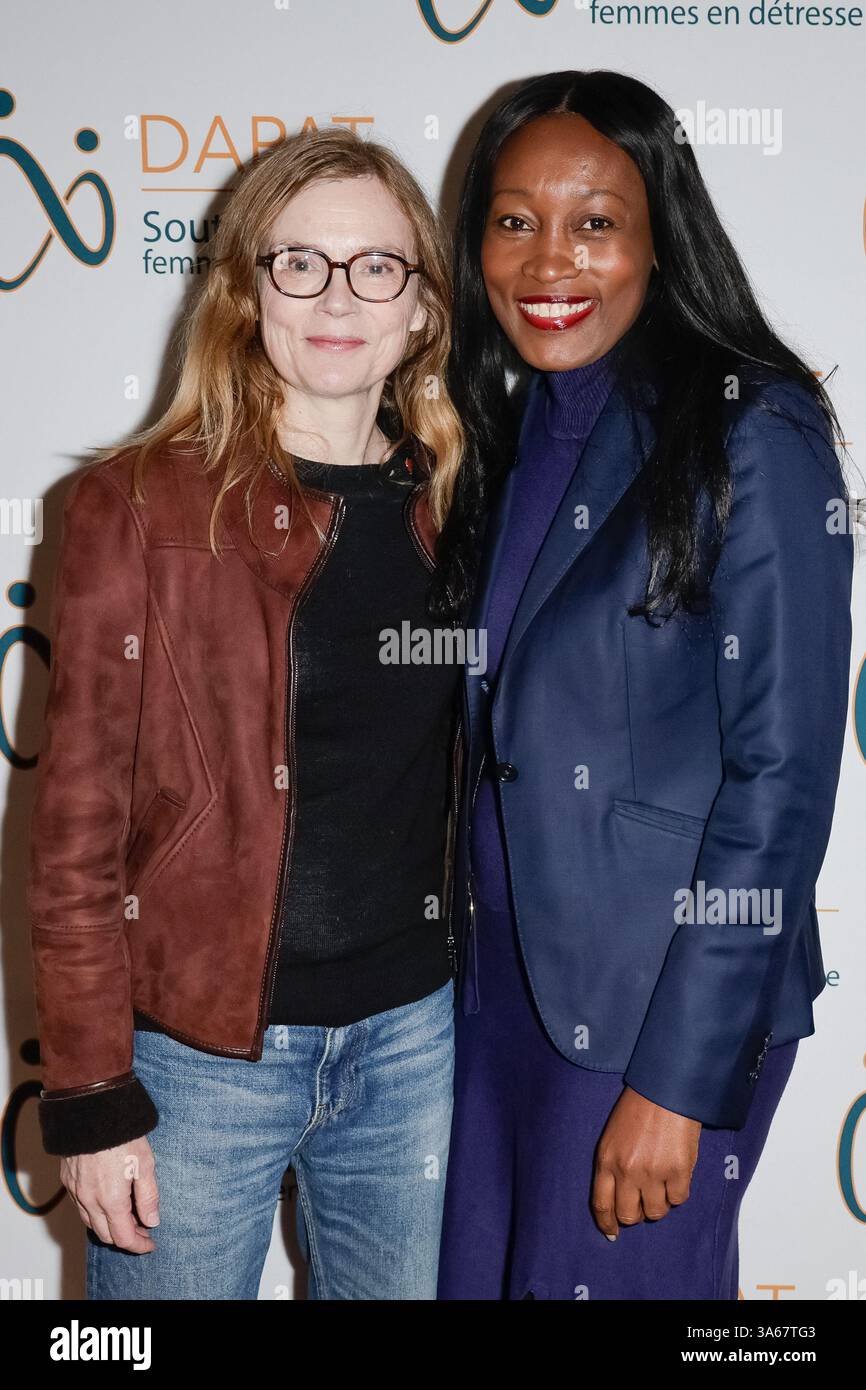 Paris, France. 24th Mar, 2025. Isabelle Carre and Anne-Louise Mesadieu ...