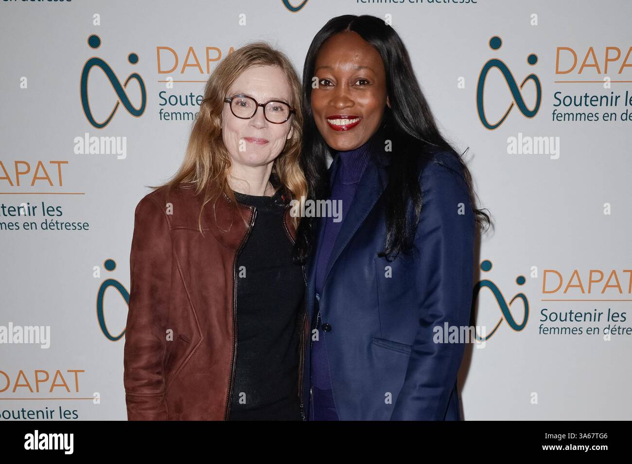 Paris, France. 24th Mar, 2025. Isabelle Carre and Anne-Louise Mesadieu ...