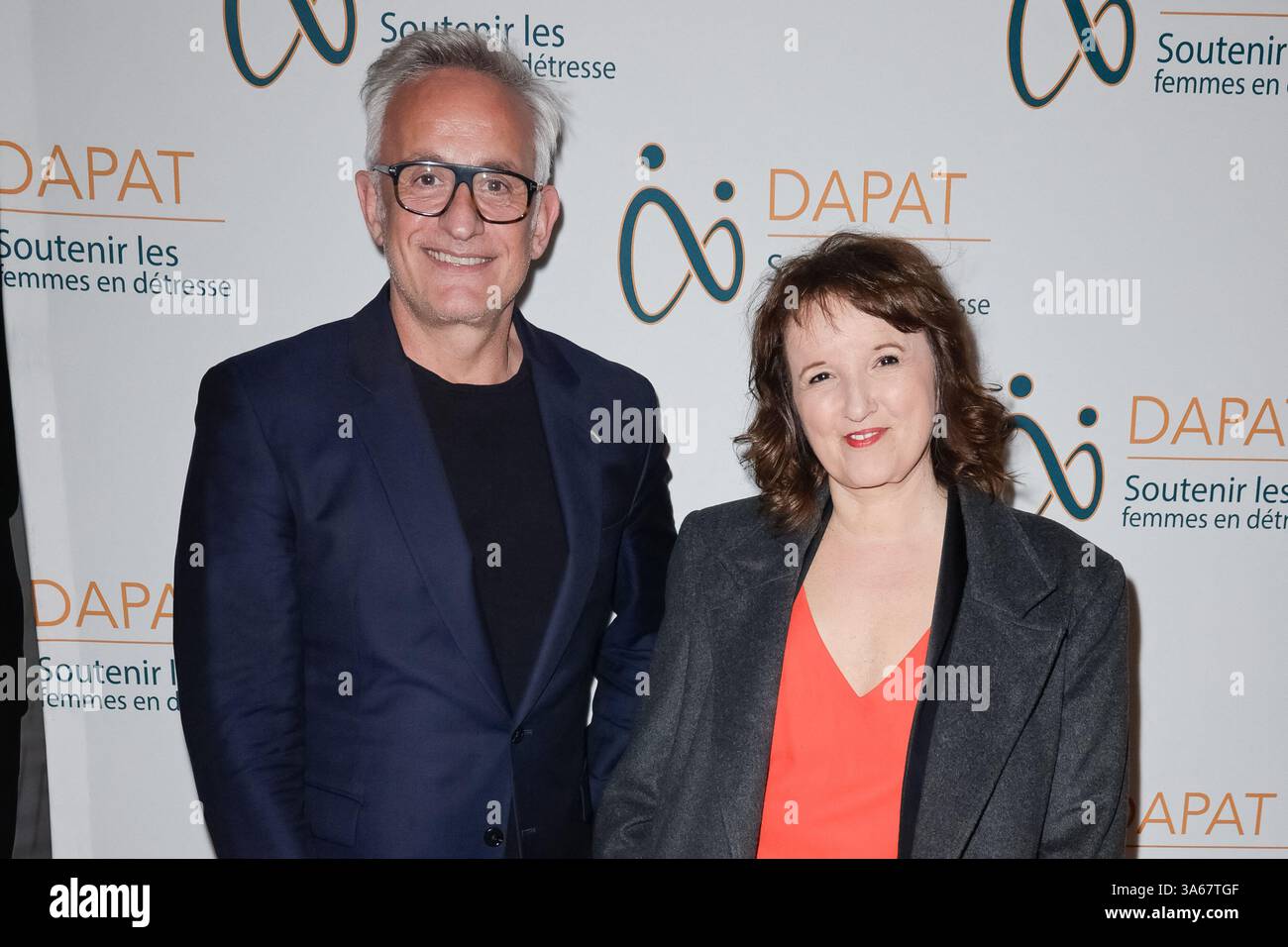 Paris, France. 24th Mar, 2025. Philippe Collignon and Anne Roumanoff ...
