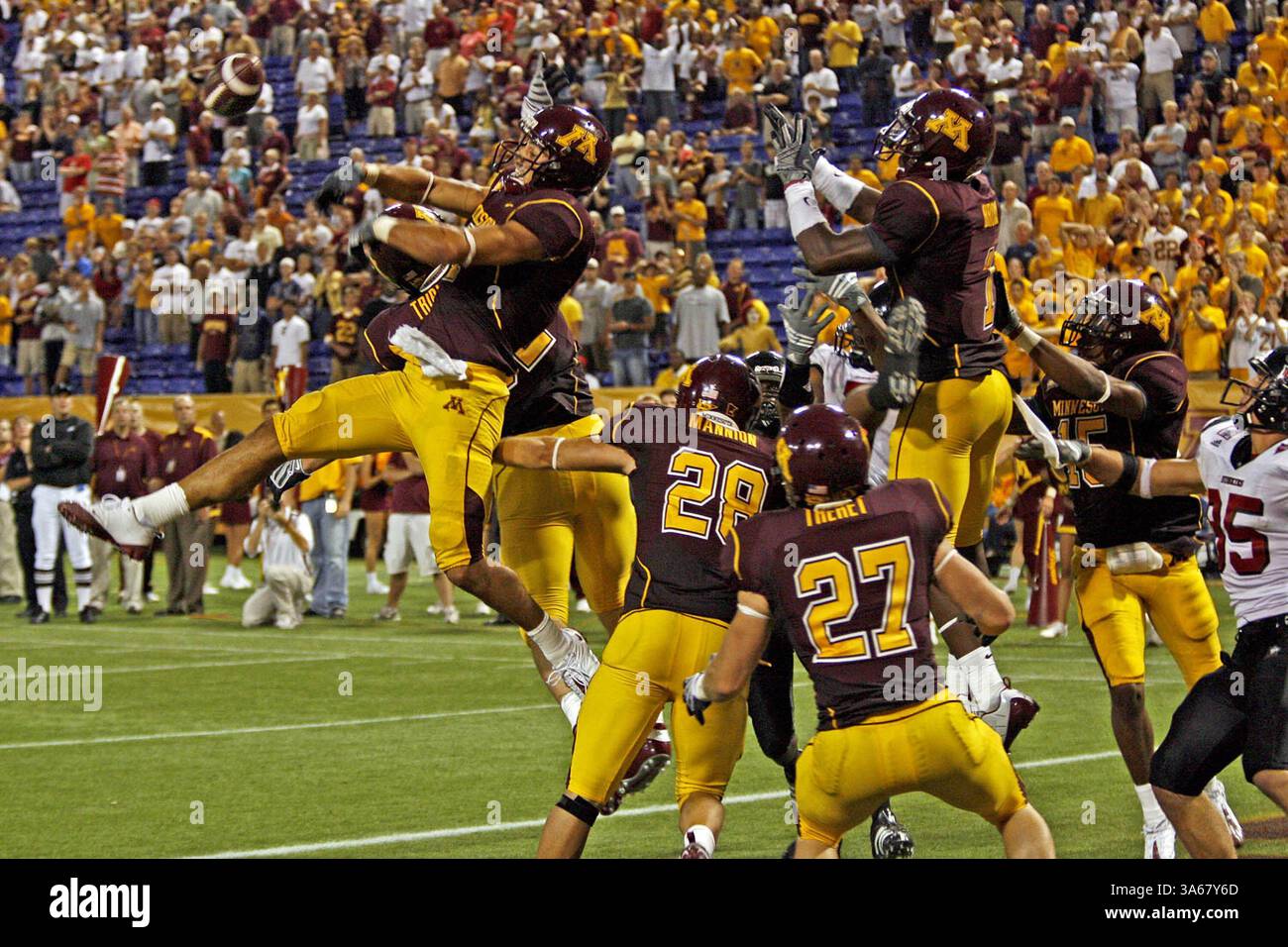 Sept. 30, 2008 - Minnesota receiver Eric Decker inserted as a safety ...
