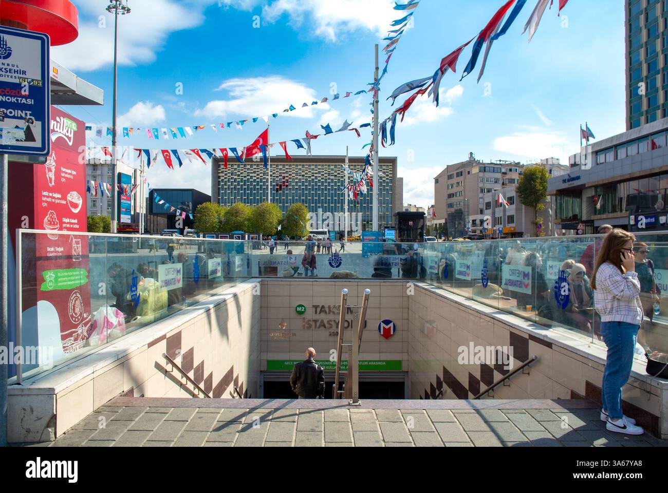 Istanbul, Turkey, Taksim station at Taksim Square (In Turkish; Taksim ...
