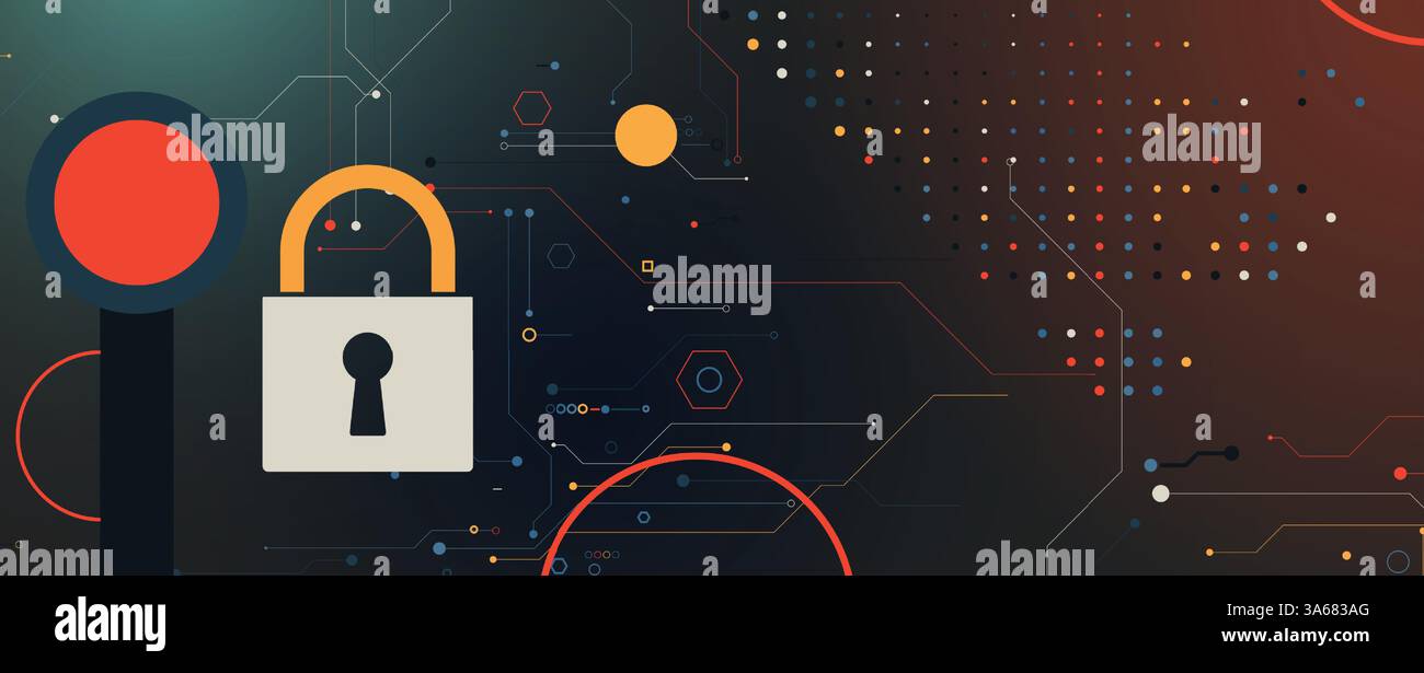 Cyber security protection devices from hacker attack Stock Vector Image ...