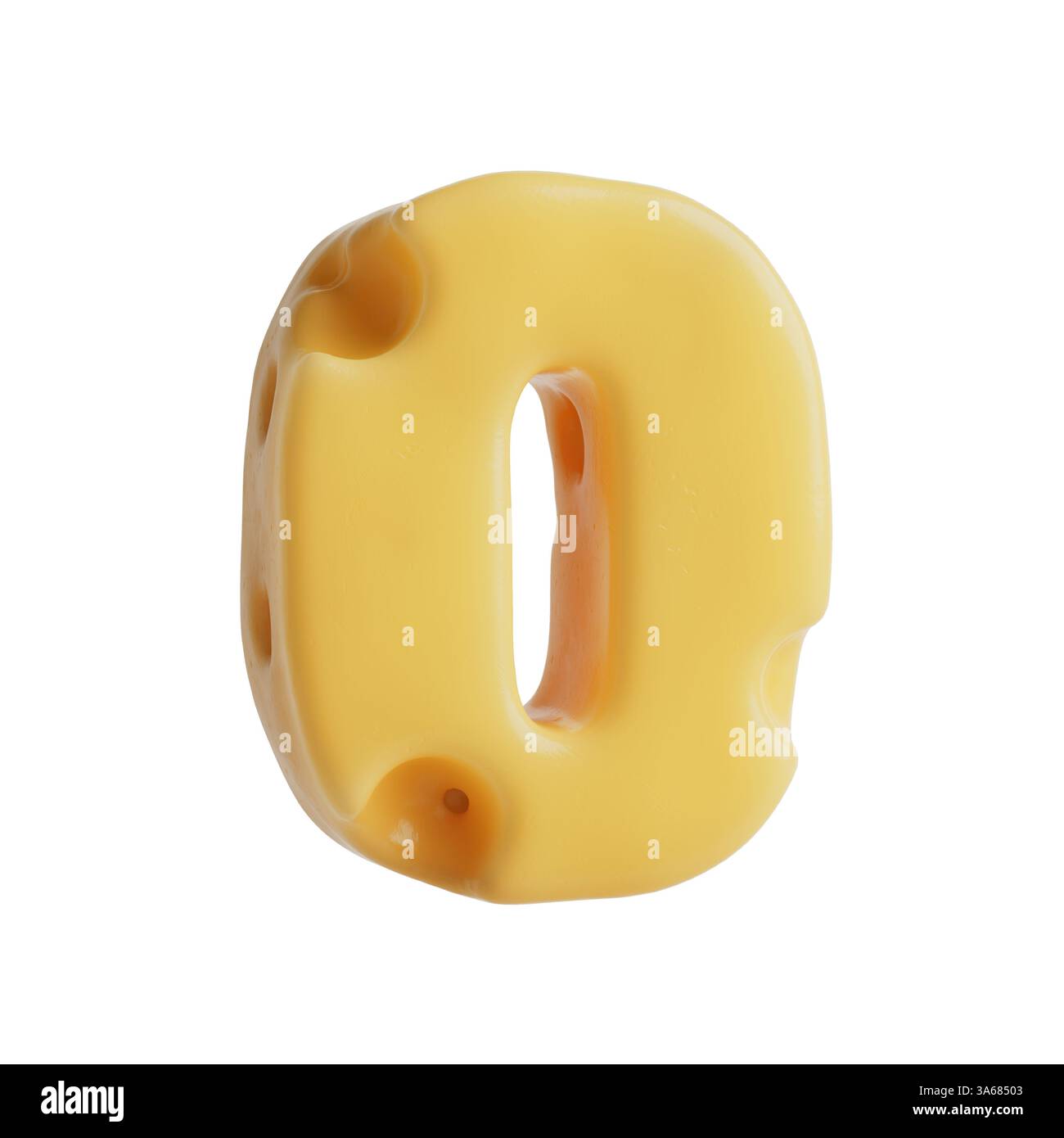 Swiss Cheese Font Letter Number Zero on a white background. 3d ...