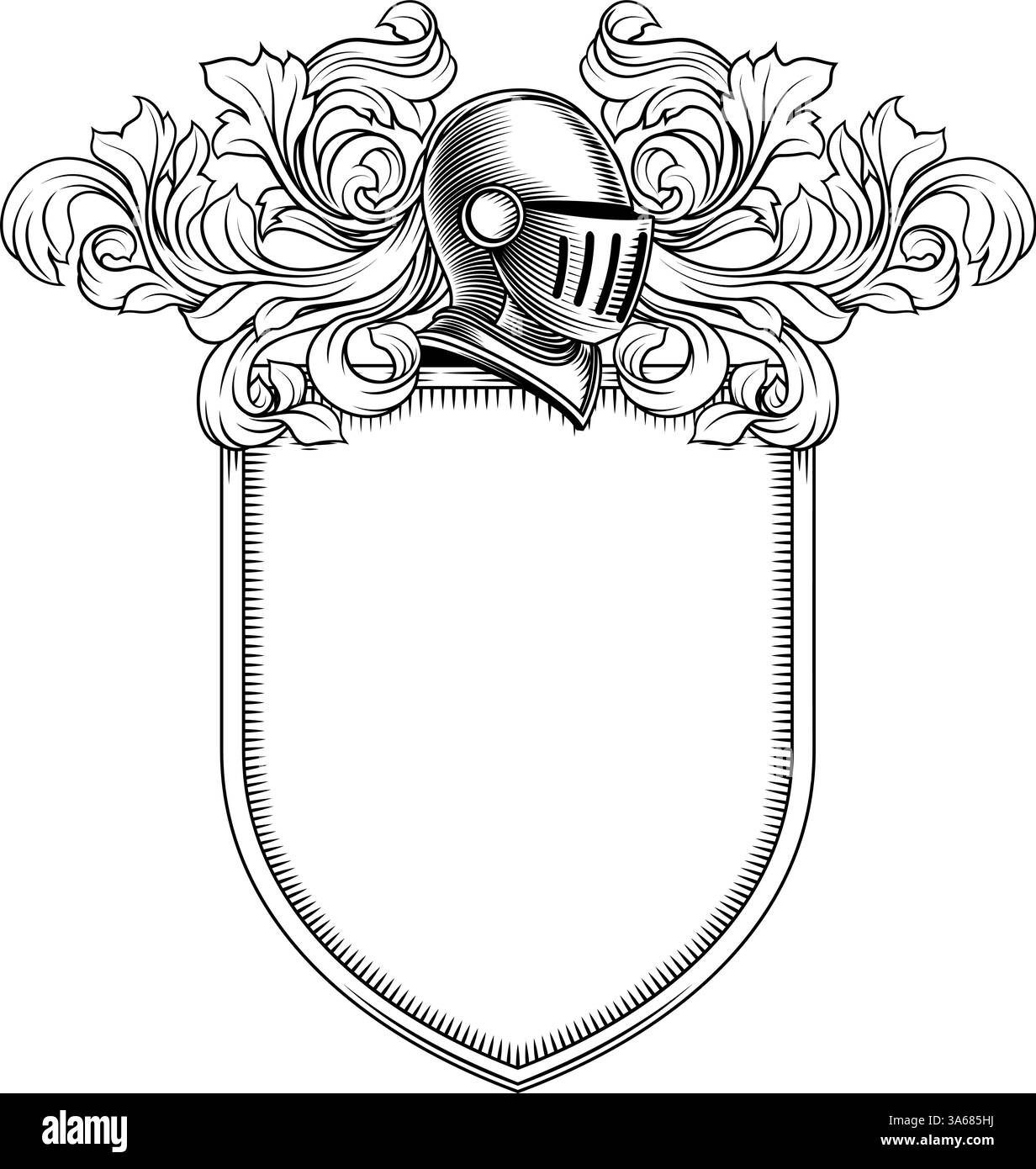 Coat of Arms Crest Knight Family Shield Heraldry Stock Vector Image ...