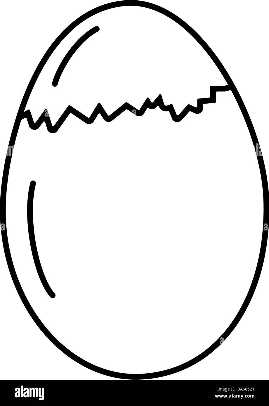 Freehand Outline Hard boiled chicken egg Partially peeled Icon Logo ...